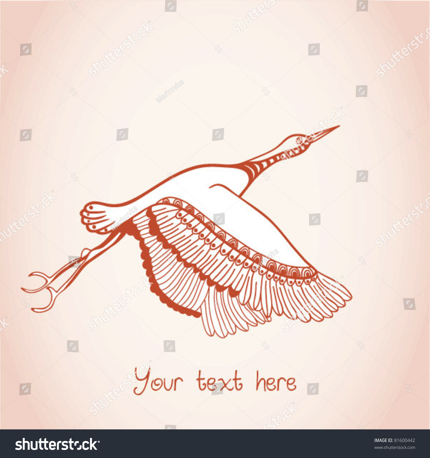 Flying Bird Card Stock Vector (Royalty Free) 81600442