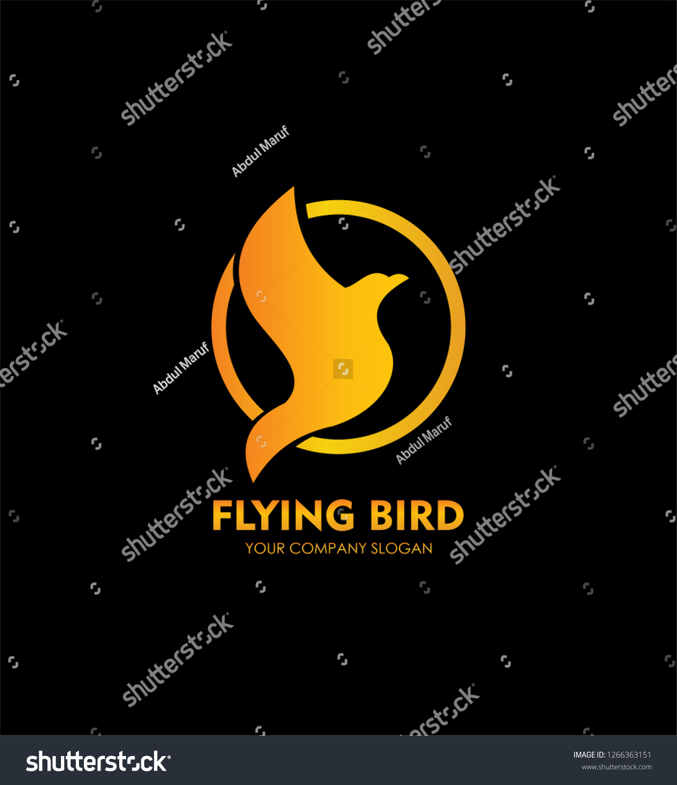 Flying Bird Gold Logo Vector: เวกเตอร์สต็อก (ปลอดค่าลิขสิทธิ์ ...