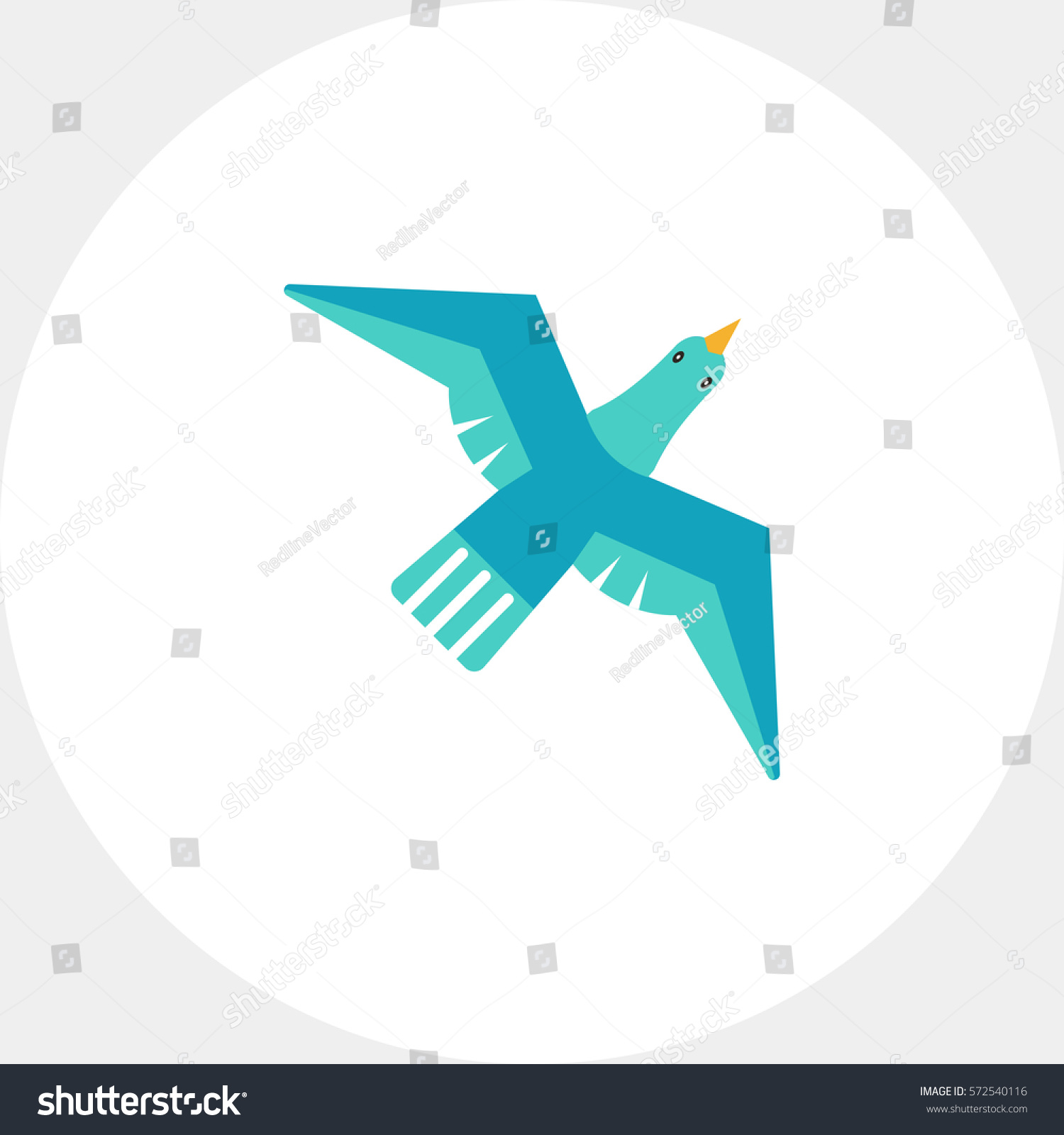Flying Bird Icon Stock Vector (Royalty Free) 572540116