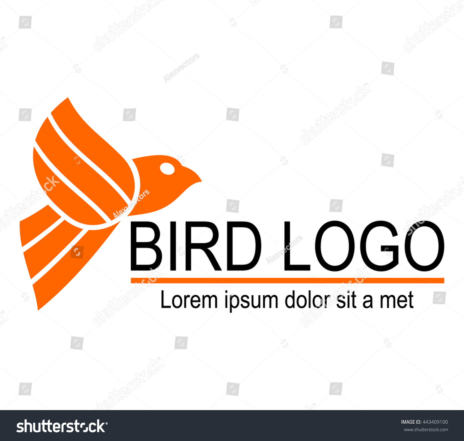 Flying Bird Stylized Vector Logo Stock Vector (Royalty Free) 443409100