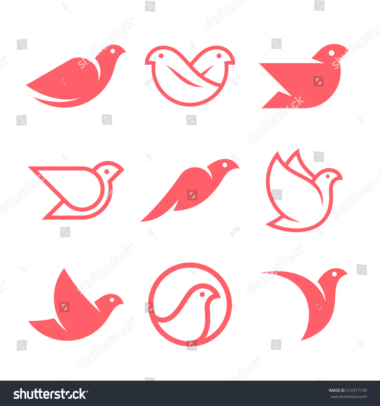 「Flying Bird Symbols Vector Logo Design」のベクター画像素材（ロイヤリティフリー） 572317150 ...