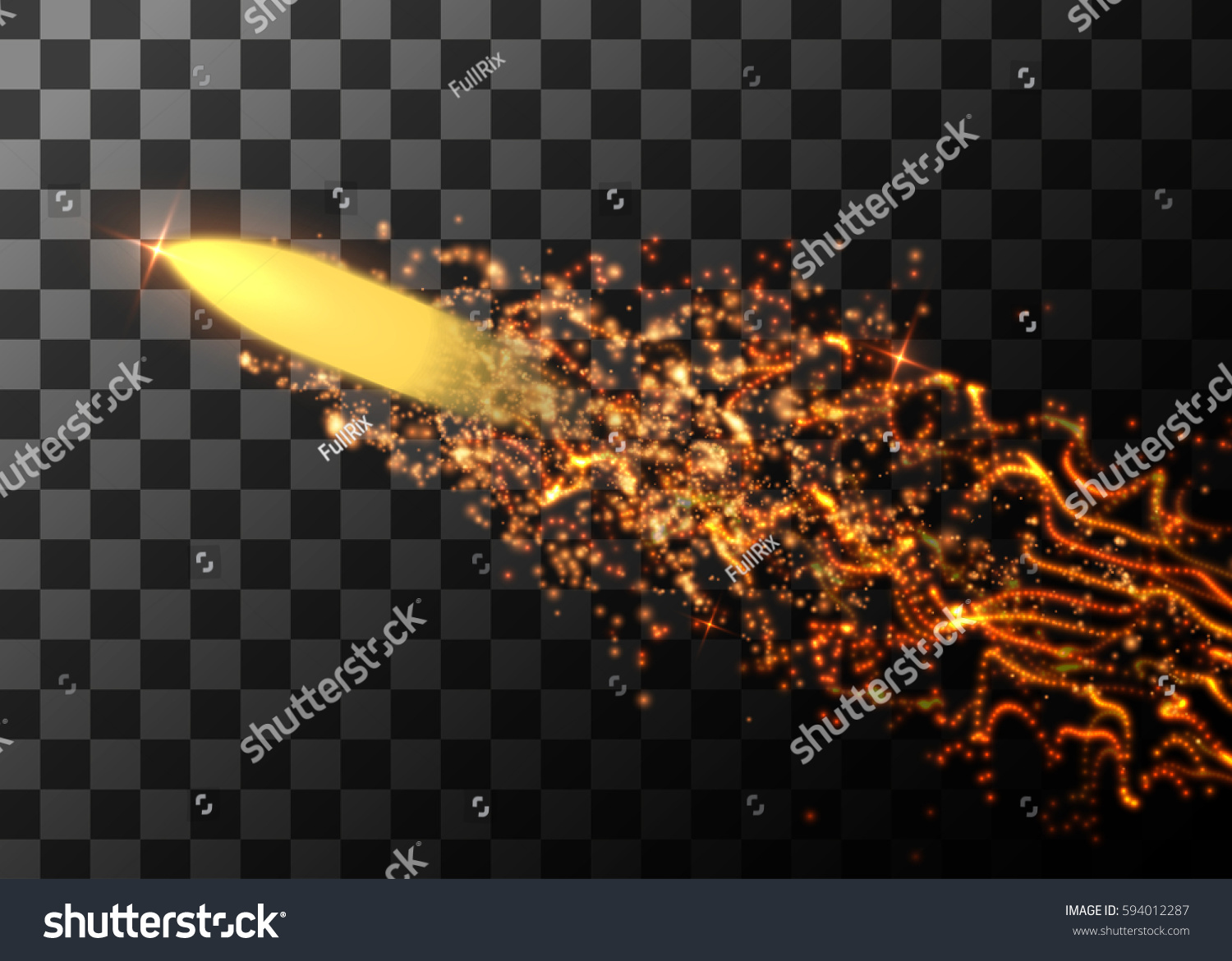 Flying Bullet Light Particles Vector Illustration Stock Vector (Royalty ...