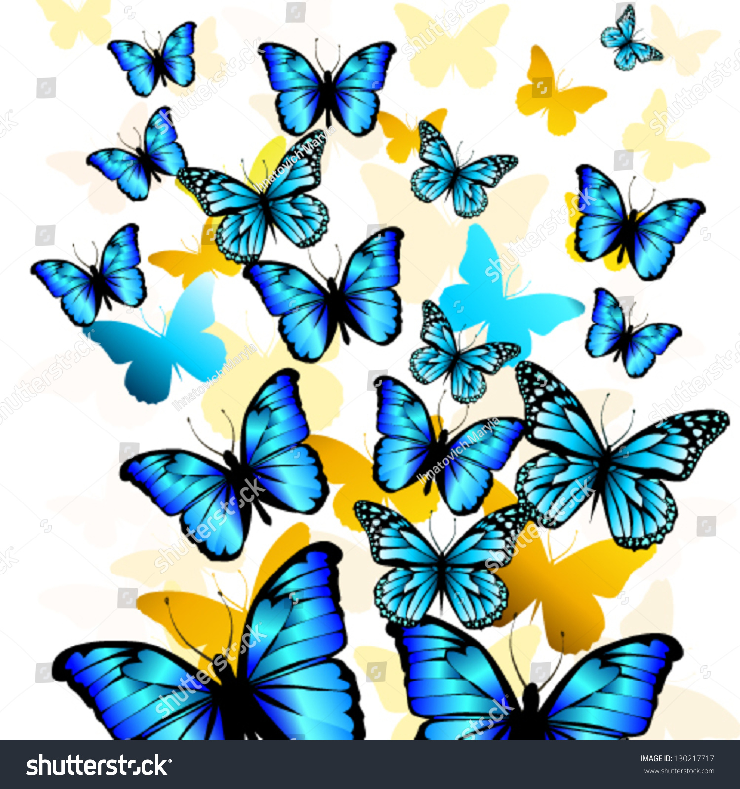 Flying Butterflies Stock Vector (Royalty Free) 130217717 | Shutterstock