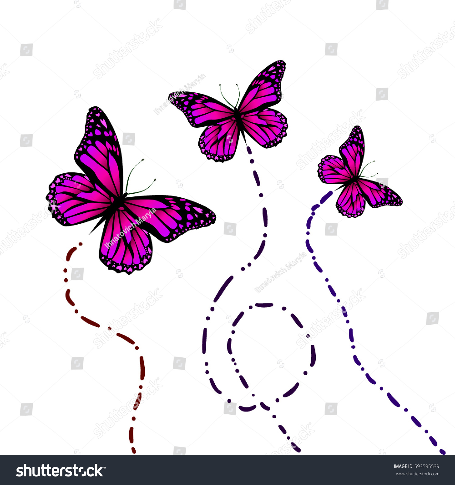 Flying Butterflies Vector Stock Vector (Royalty Free) 593595539