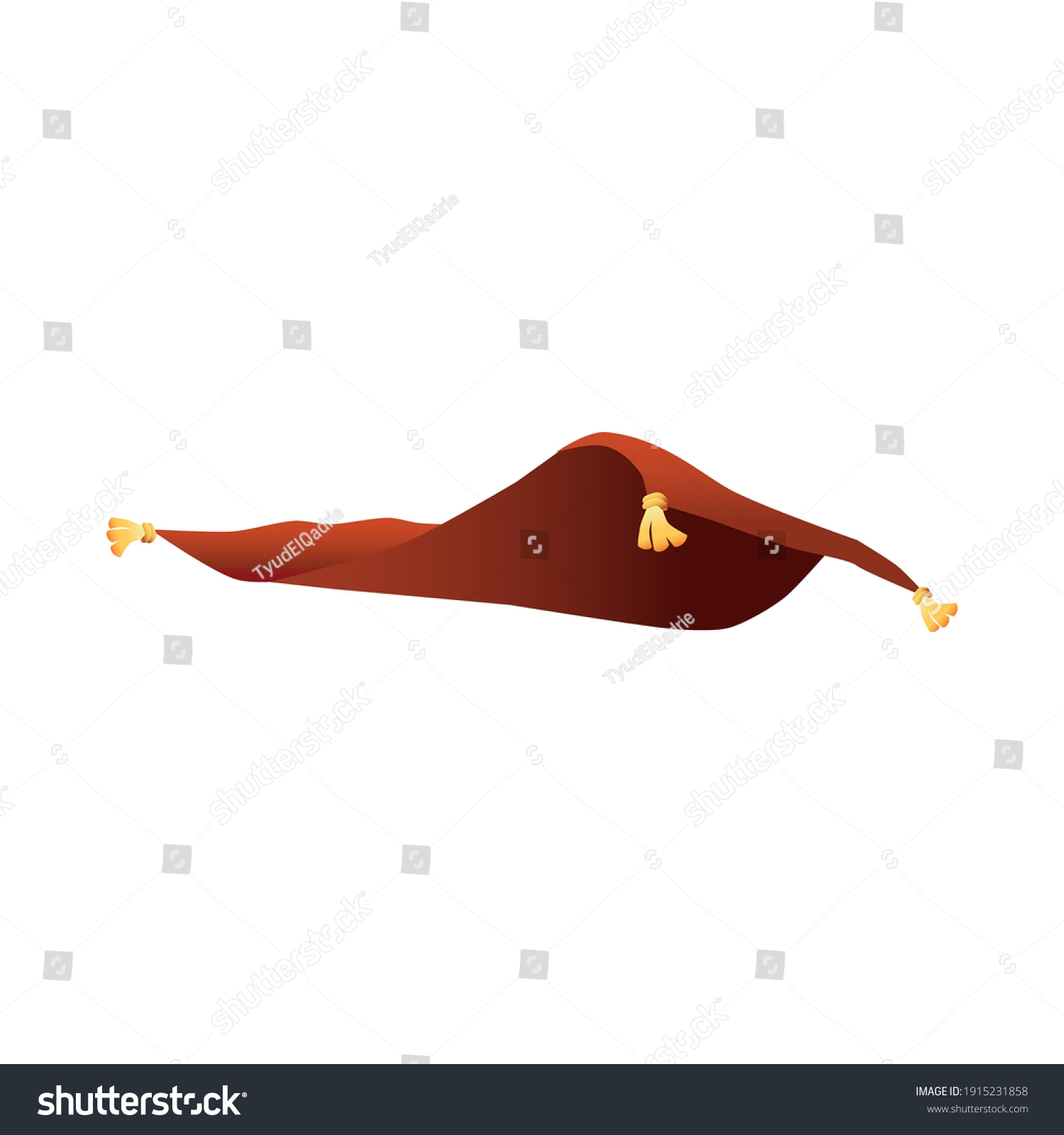 Flying Carpet Vector Illustration White Background Stock Vector ...