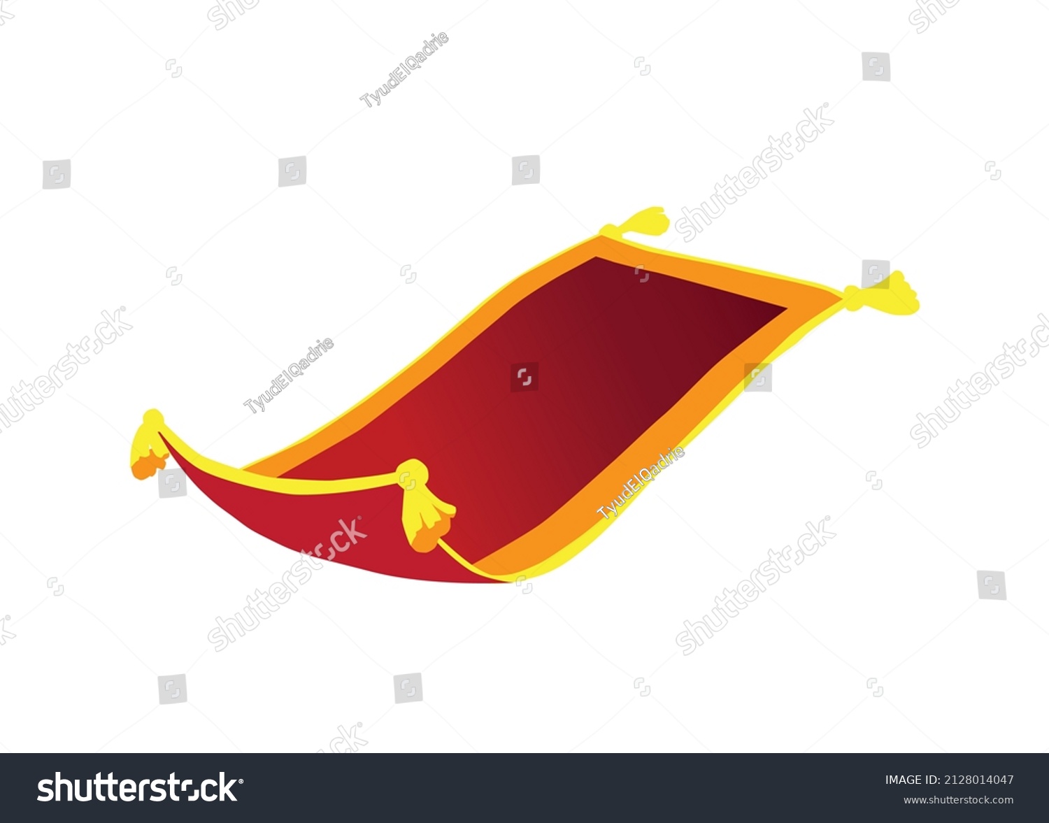 Flying Carpet White Background Vector Illustration Stock Vector ...