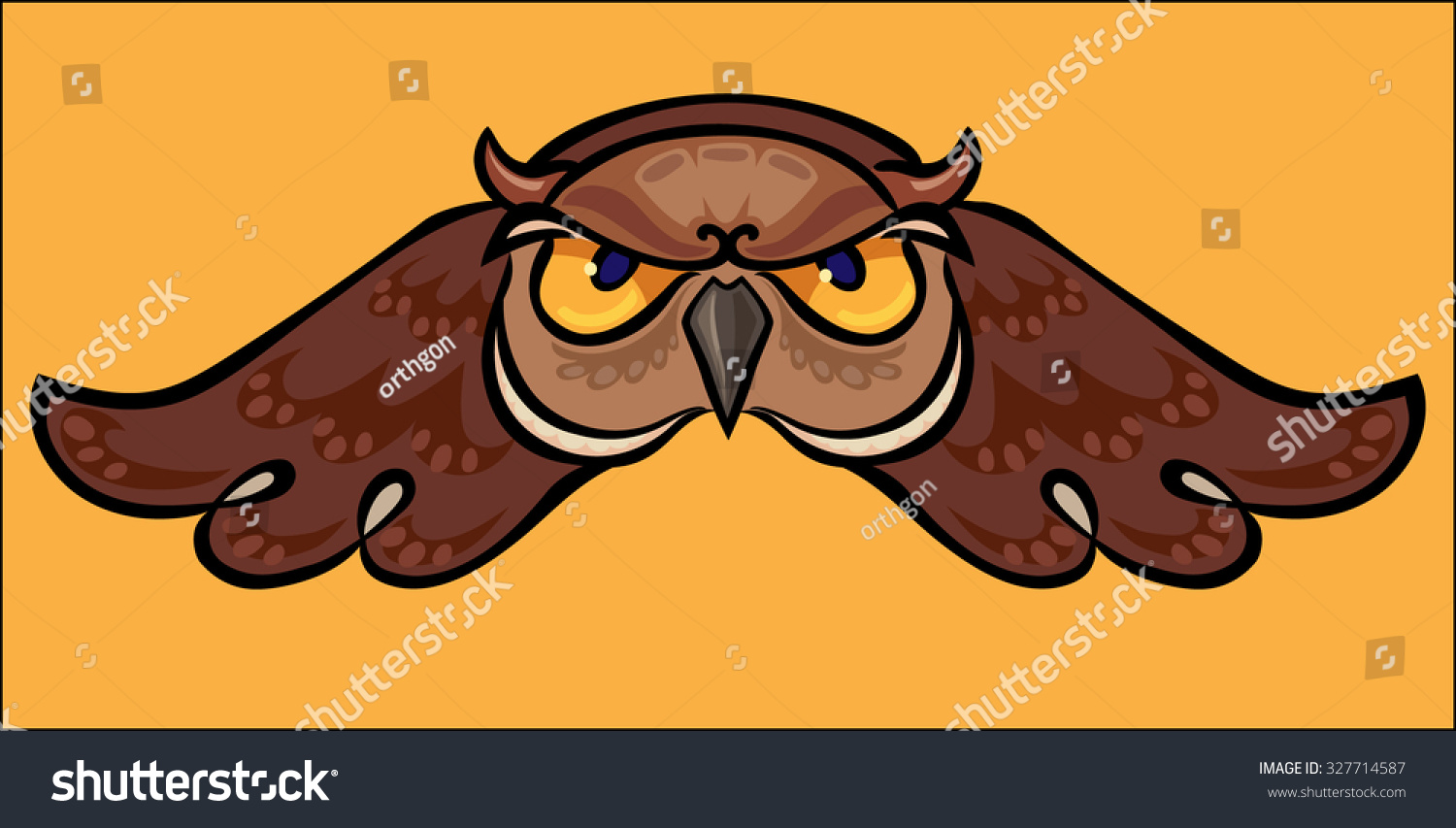 Flying Cartoon Owl Stock Vector (Royalty Free) 327714587