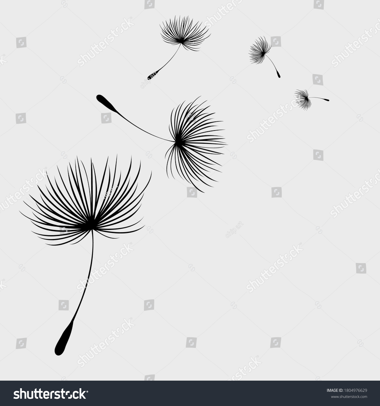 Flying Dandelion Seeds Vector Icon Stock Vector (Royalty Free ...