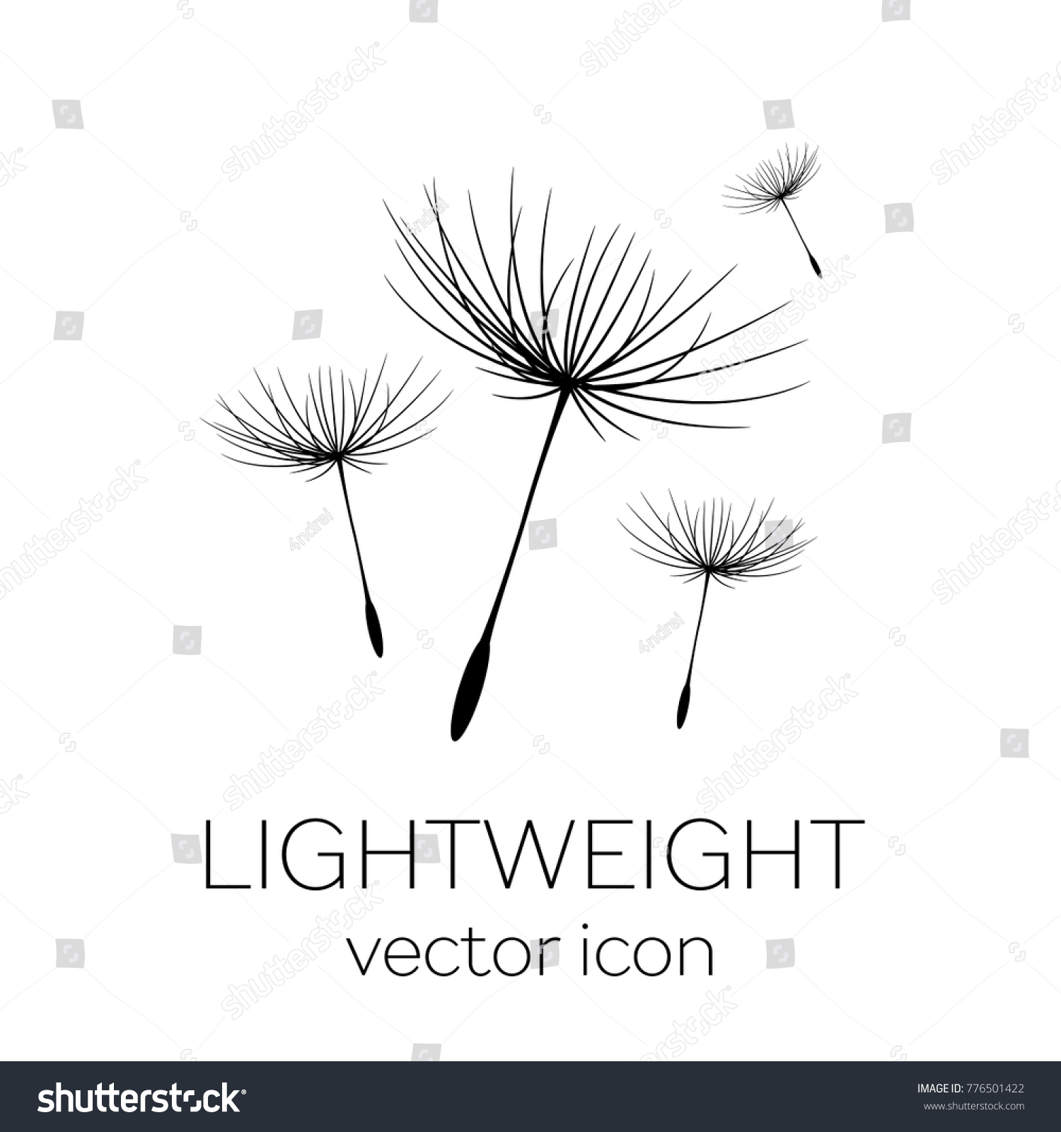 Flying Dandelion Seeds Vector Icon Stock Vector (Royalty Free) 776501422