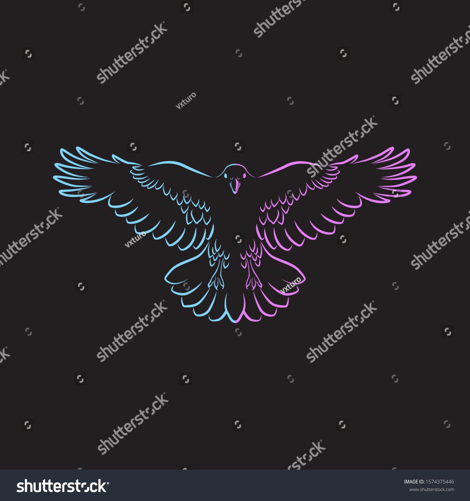Flying Dove Bird Vector Illustration: vector de stock (libre de ...