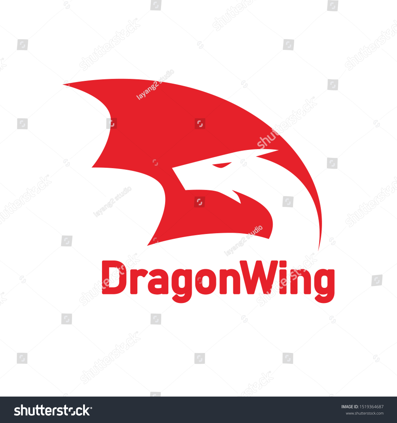 Flying Dragon Logo Design Vector Wings: vetor stock (livre de direitos ...