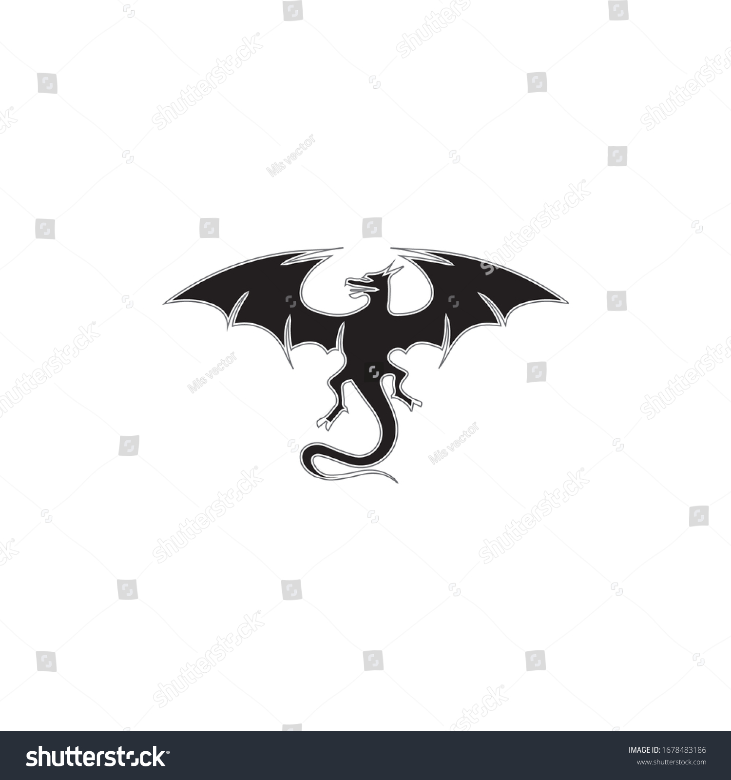 Flying Dragon Logo Template Vector Illustration Stock Vector (Royalty ...