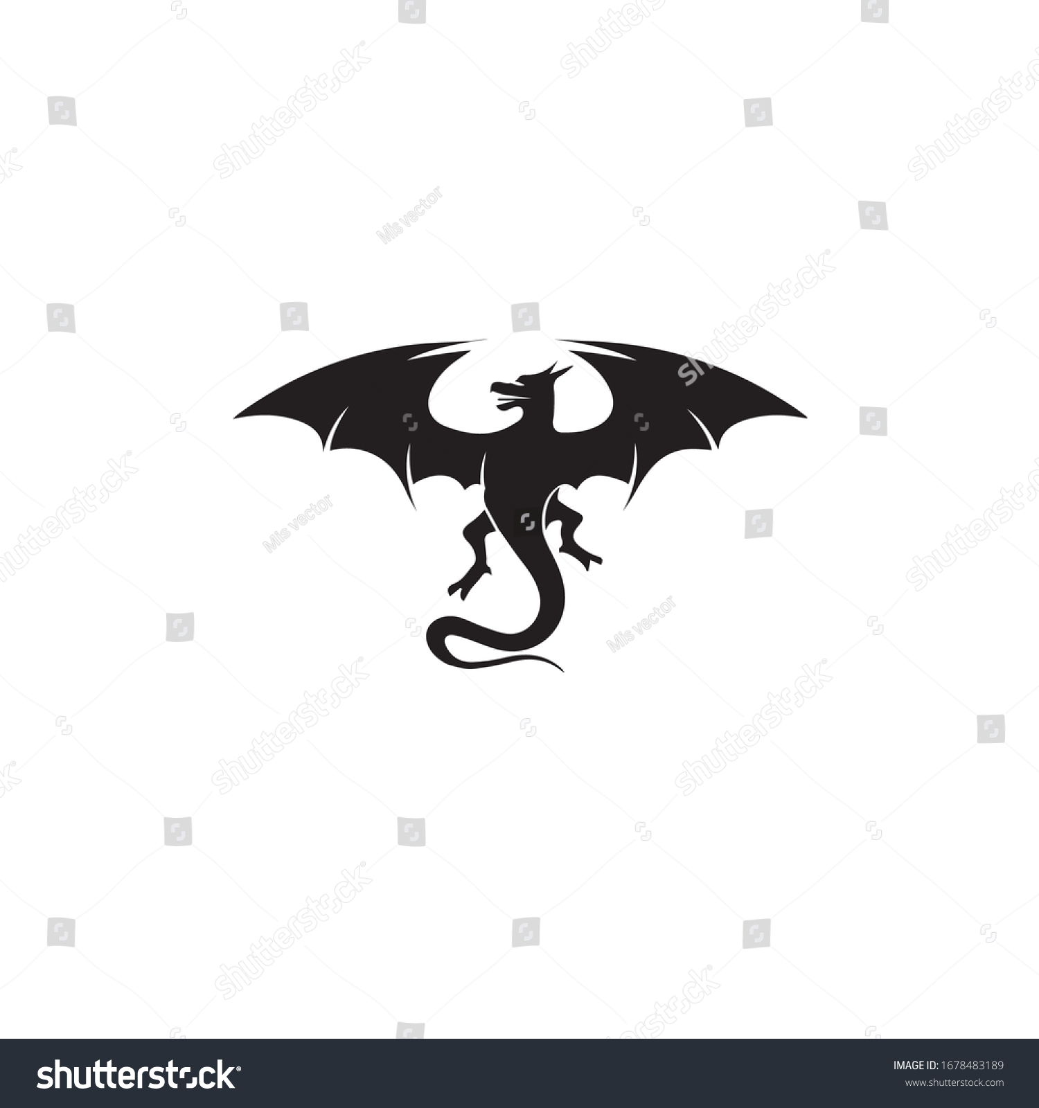 Flying Dragon Logo Template Vector Illustration Stock Vector (Royalty ...