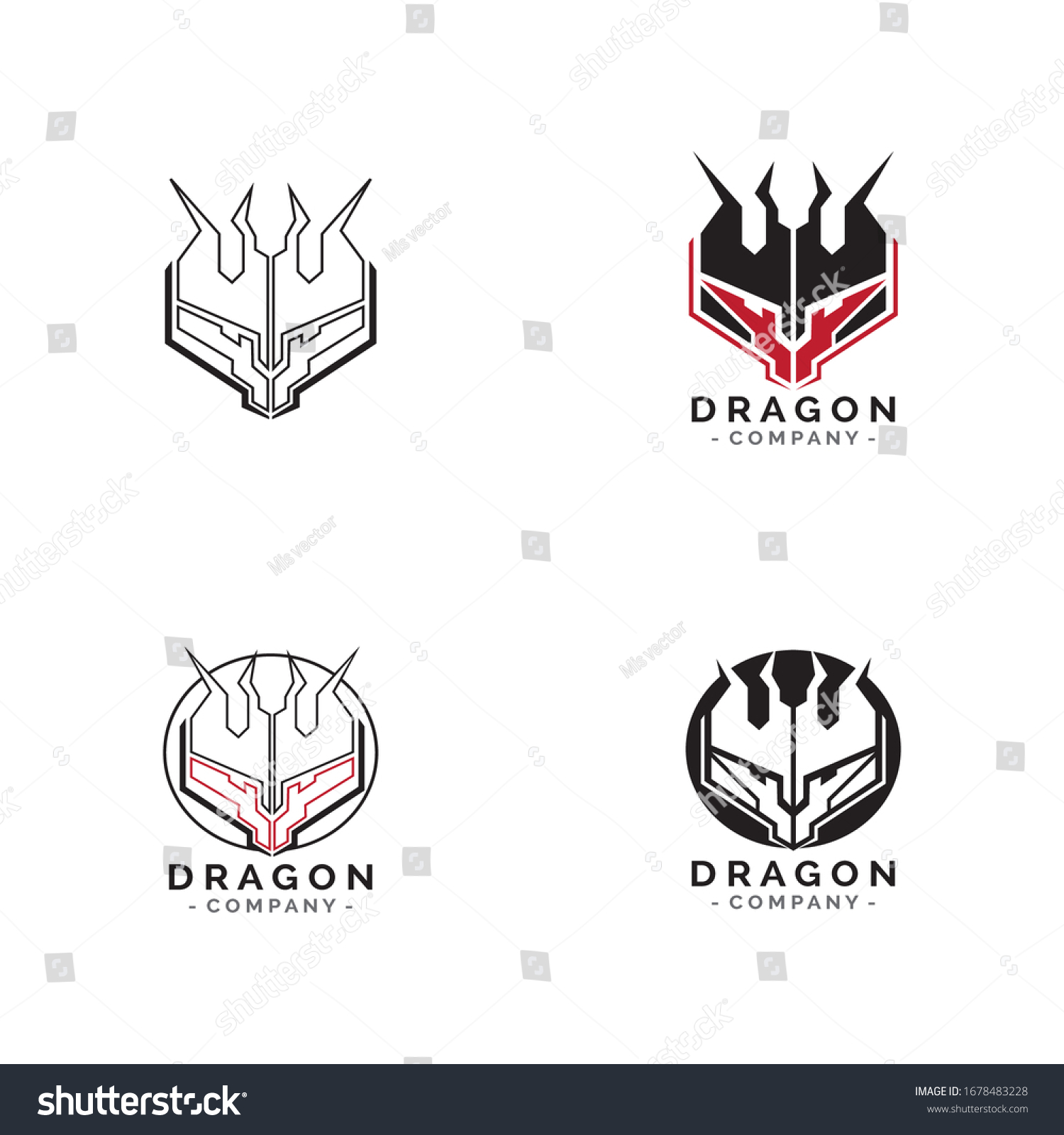 Flying Dragon Logo Template Vector Illustration Stock Vector (Royalty ...