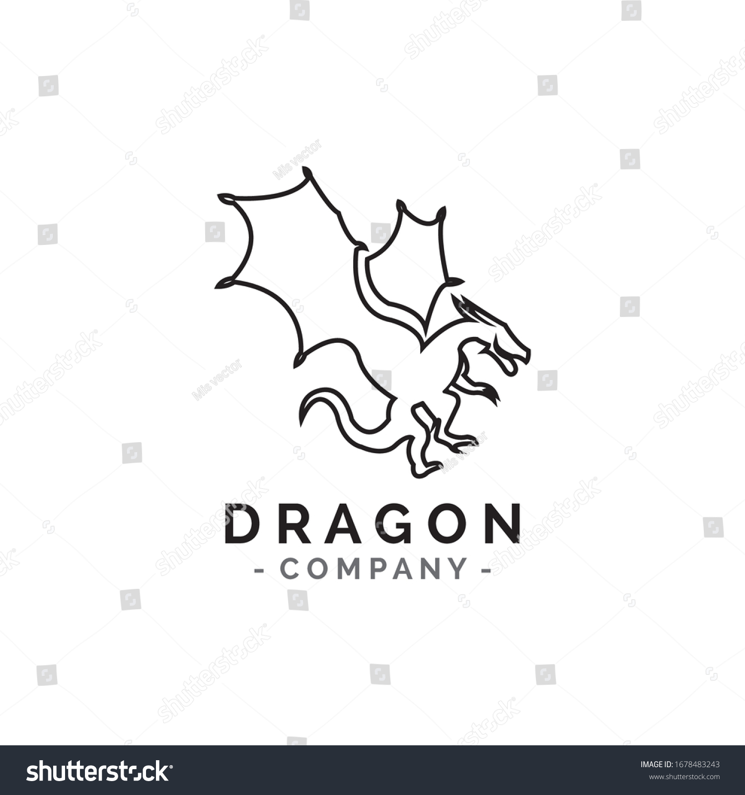 Flying Dragon Logo Template Vector Illustration Stock Vector (Royalty ...