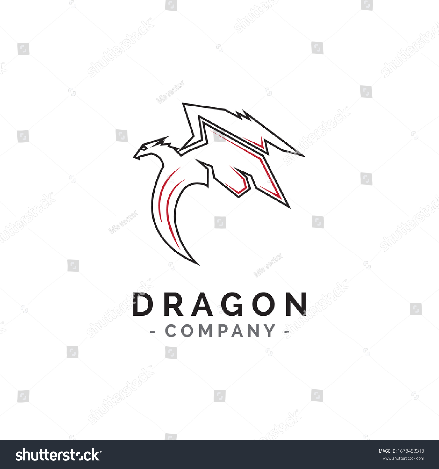 Flying Dragon Logo Template Vector Illustration Stock Vector (Royalty ...