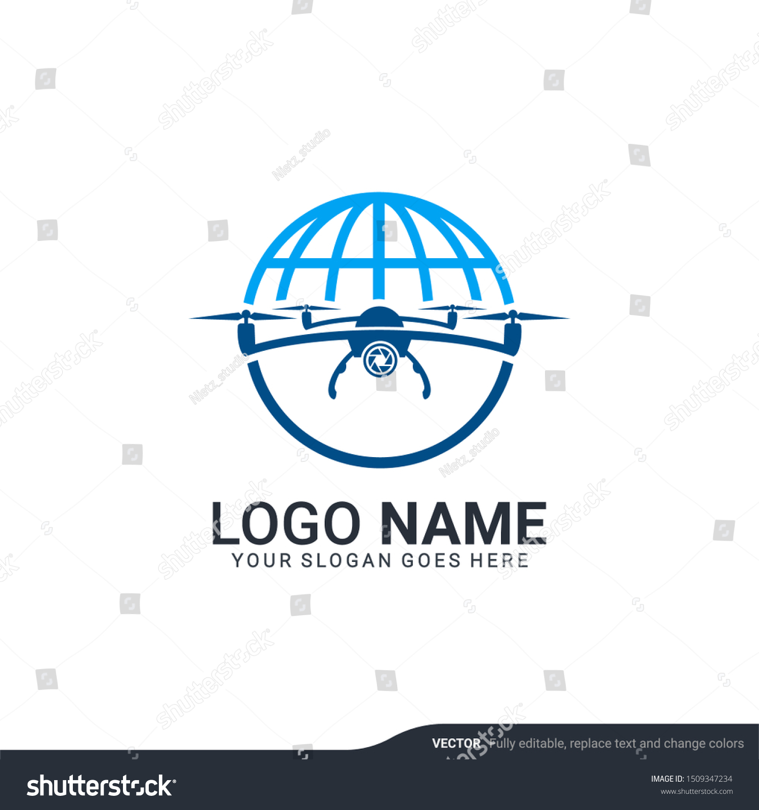 Flying Drone Logo Design Editable Logo 库存矢量图（免版税）1509347234 | Shutterstock