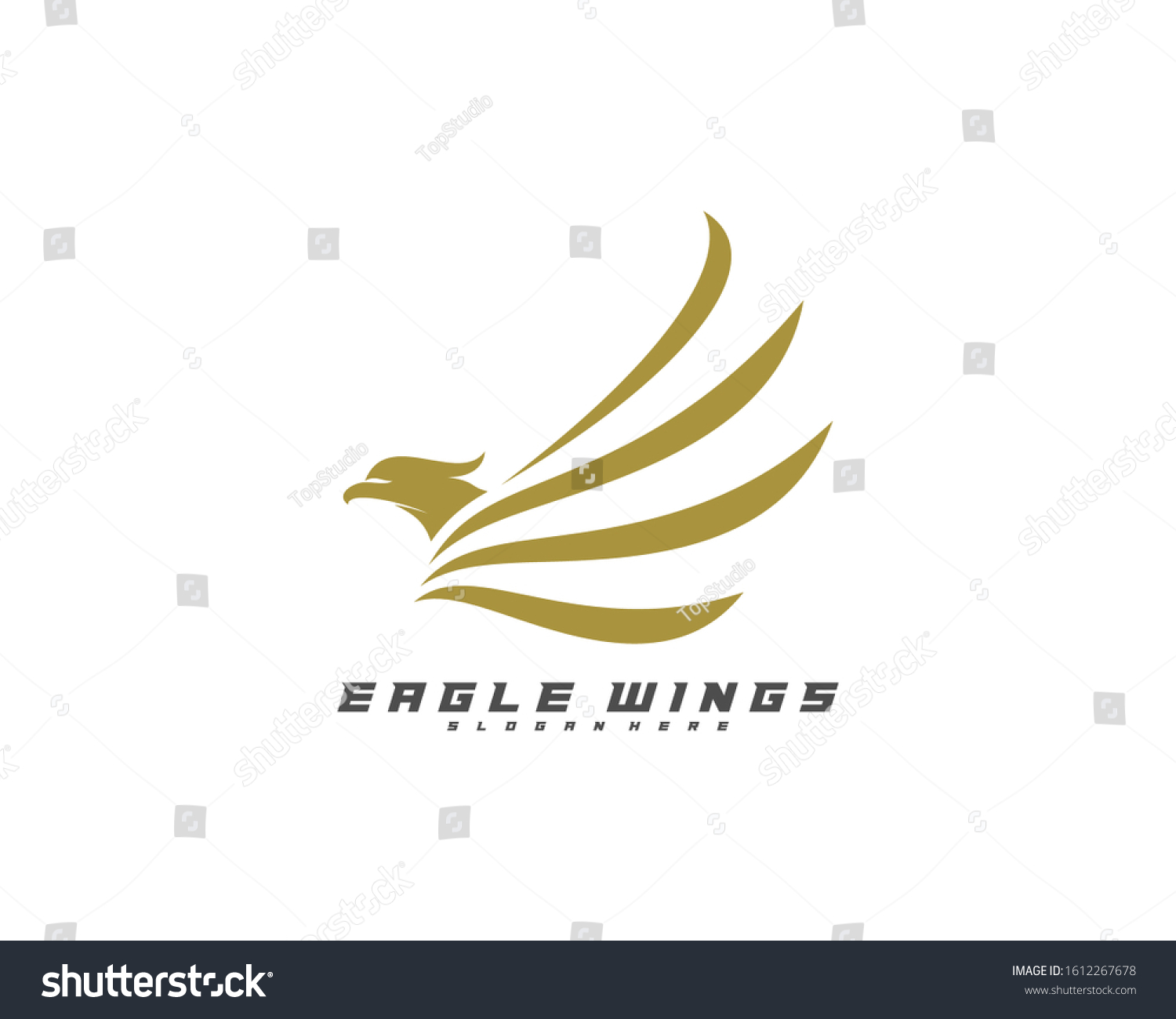 Vektor Stok Flying Eagle Logo Design Vector Creative (Tanpa Royalti ...