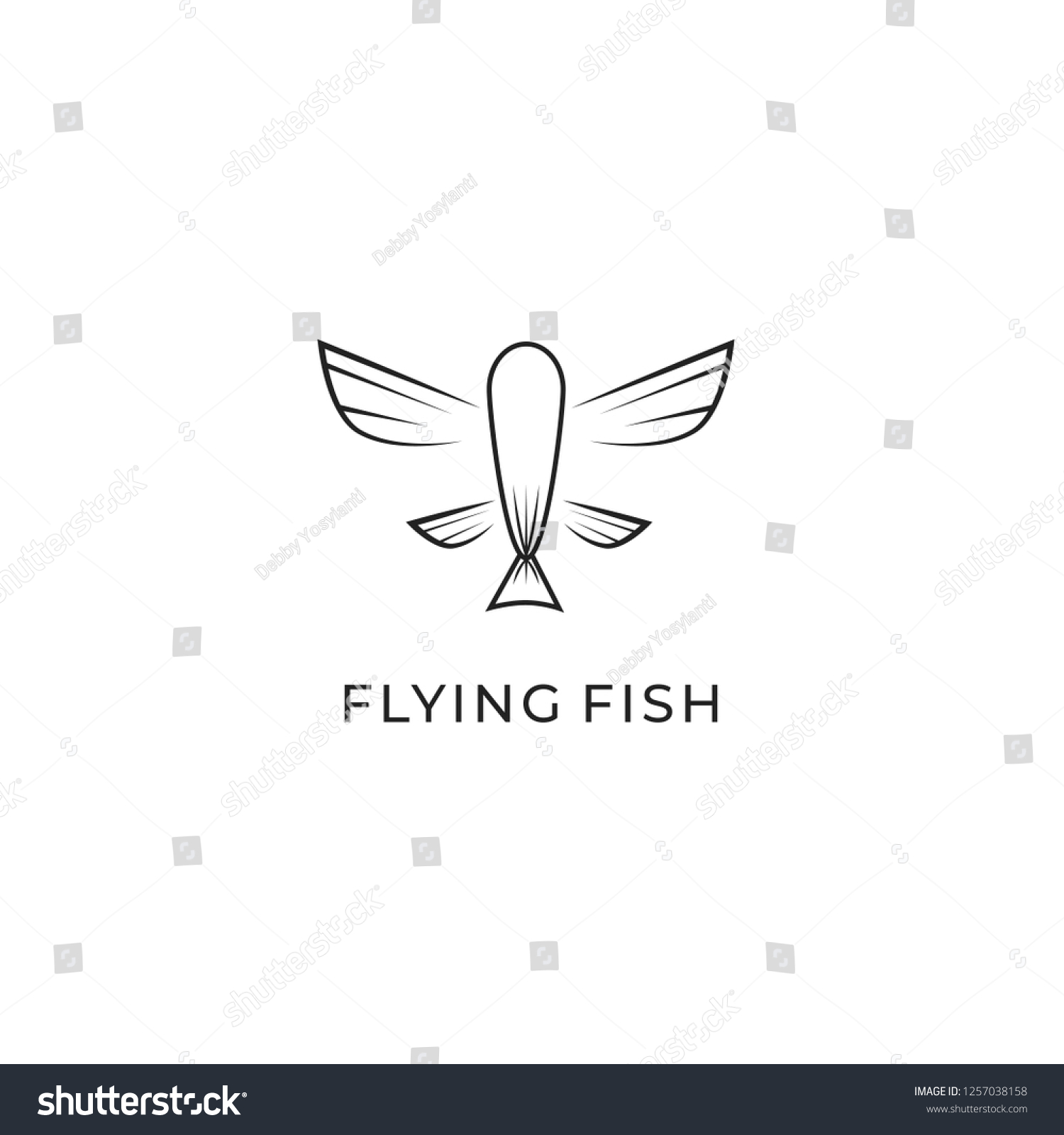 Flying Fish Logo Design Stock Vector (Royalty Free) 1257038158 ...