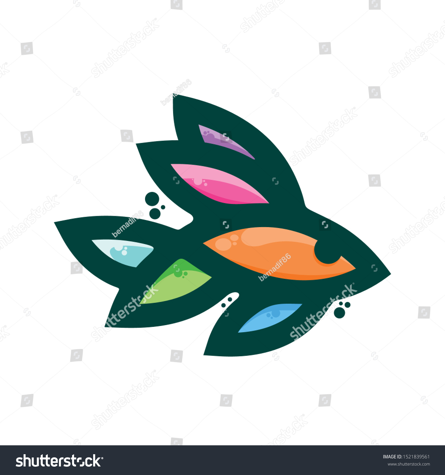 Flying Fish Logo Vector Design Colrful Stock Vector (Royalty Free ...