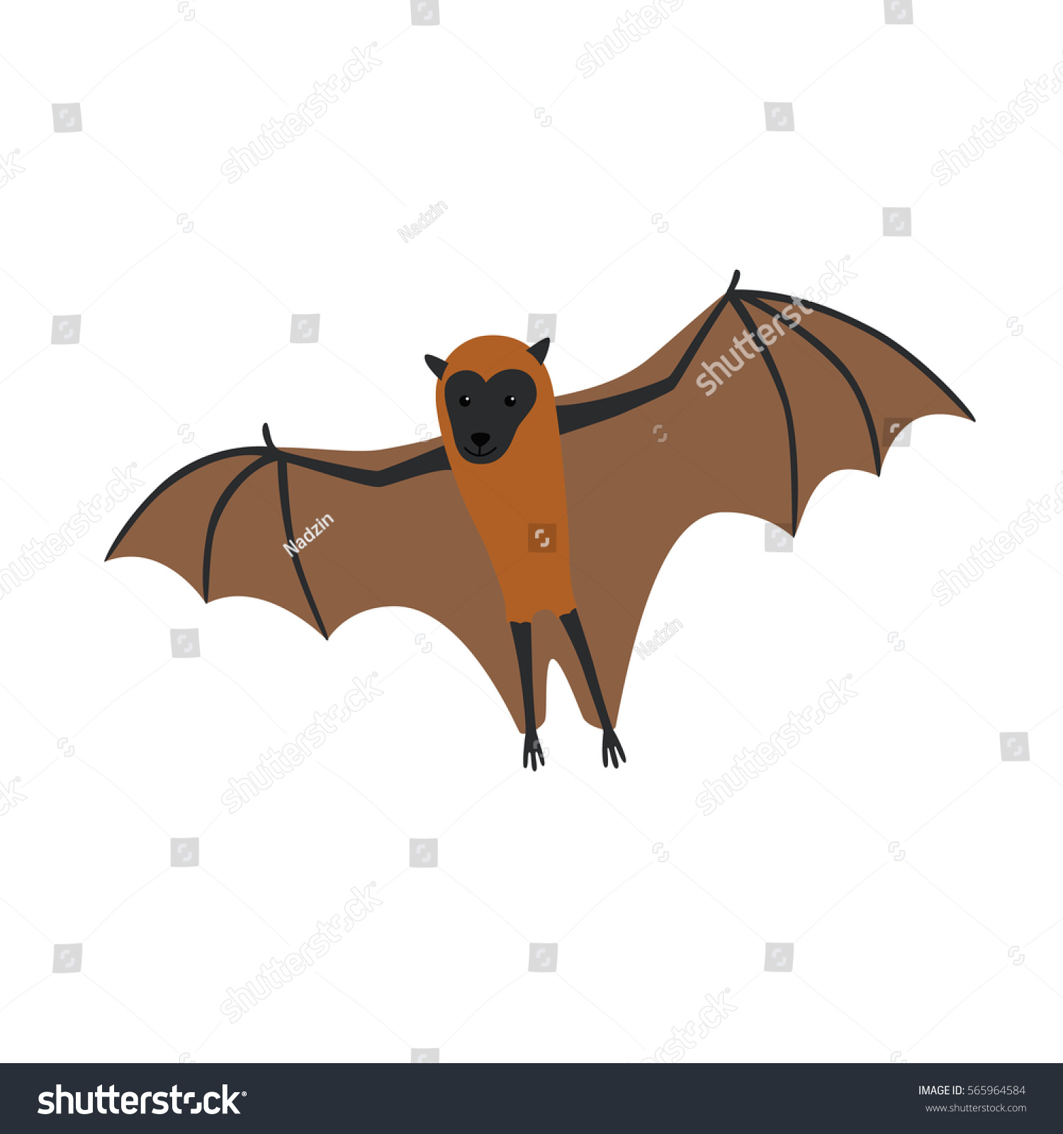 Flying Fox Vector Illustration Children: เวกเตอร์สต็อก (ปลอดค่า ...