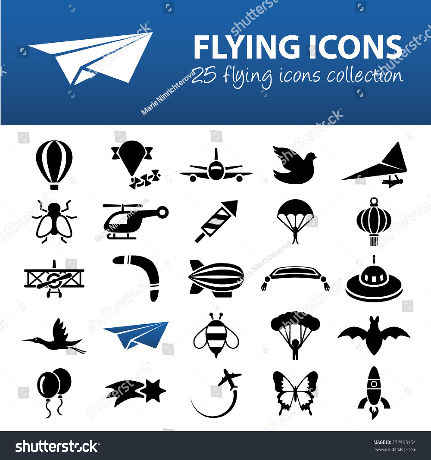 Flying Icons Stock Vector Illustration 272938154 : Shutterstock