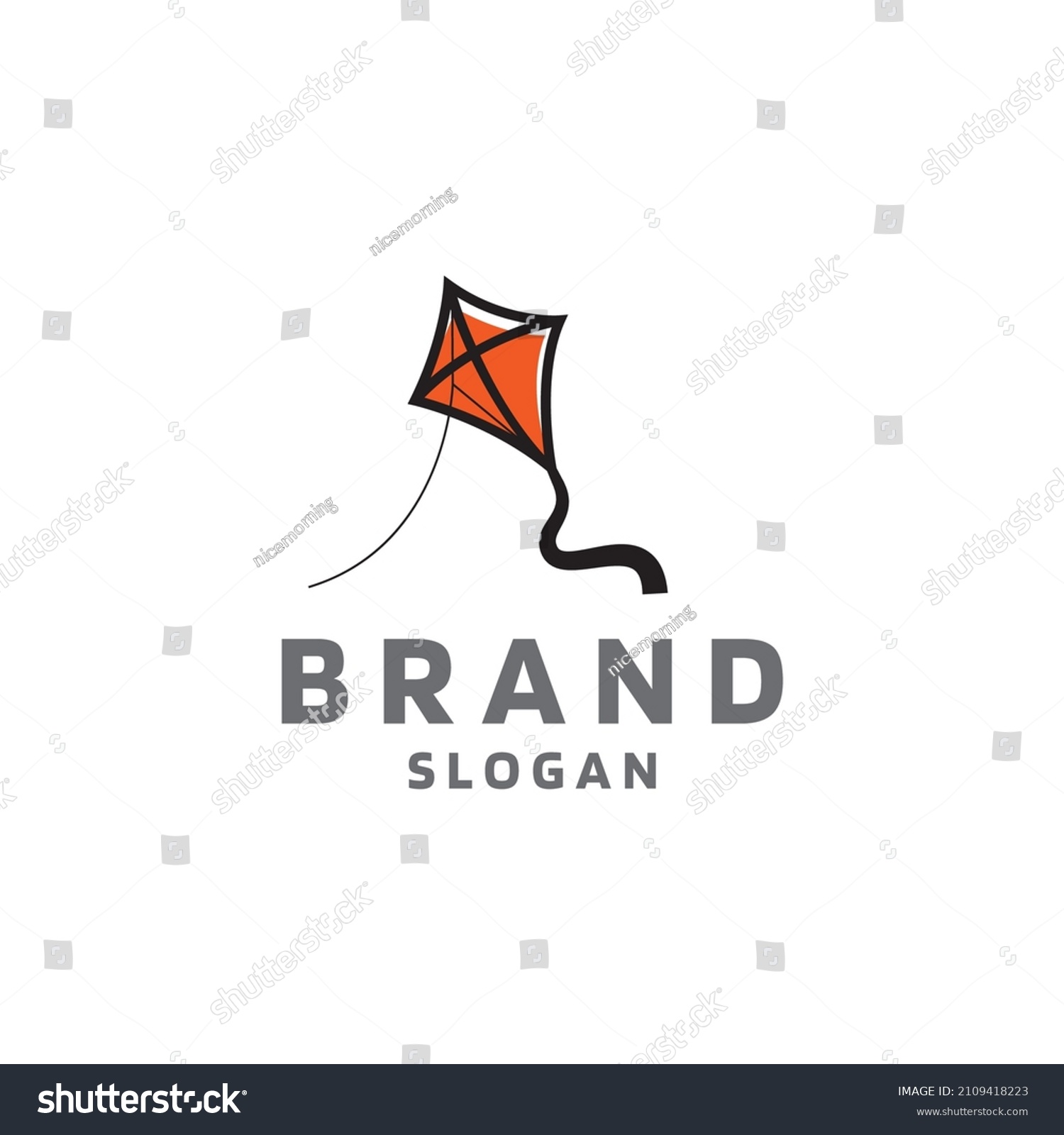 Flying Kite Logo Design Template Stock Vector (Royalty Free) 2109418223