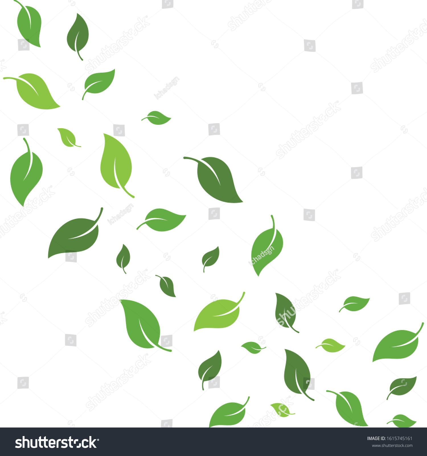 Flying Leaves Logo Vector Templatedesign Background Stock Vector ...