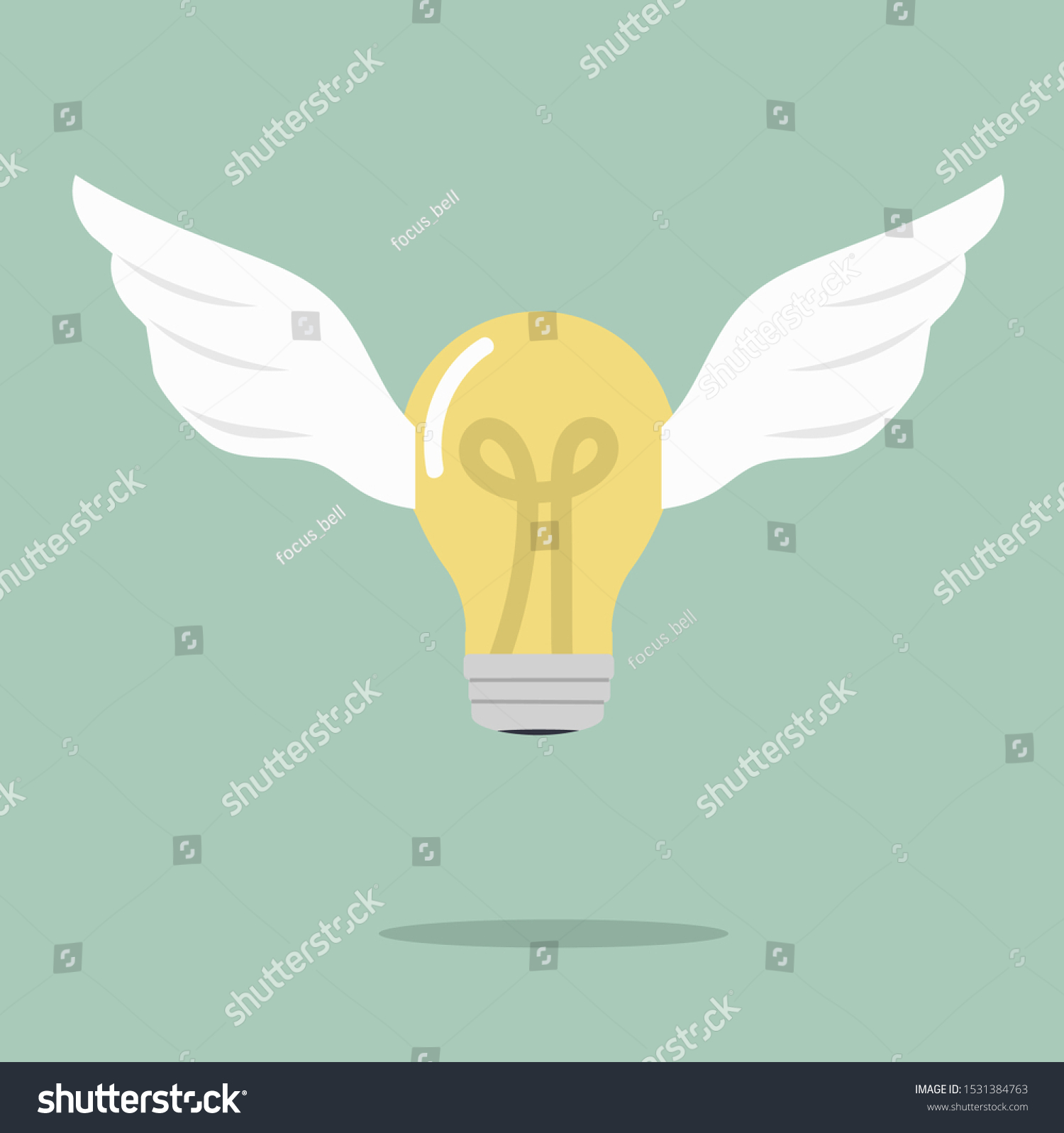 Flying Light Bulb Idea Concept Stock Vector (Royalty Free) 1531384763 ...