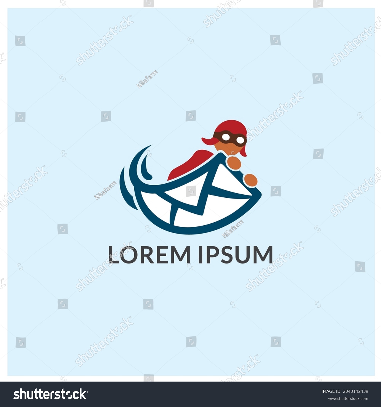 Flying Mail Pilot Logo Design Template Stock Vector (Royalty Free ...