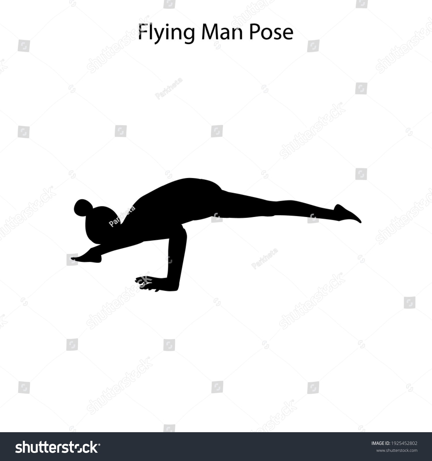 Flying Man Pose Yoga Workout Silhouette: เวกเตอร์สต็อก (ปลอดค่า ...