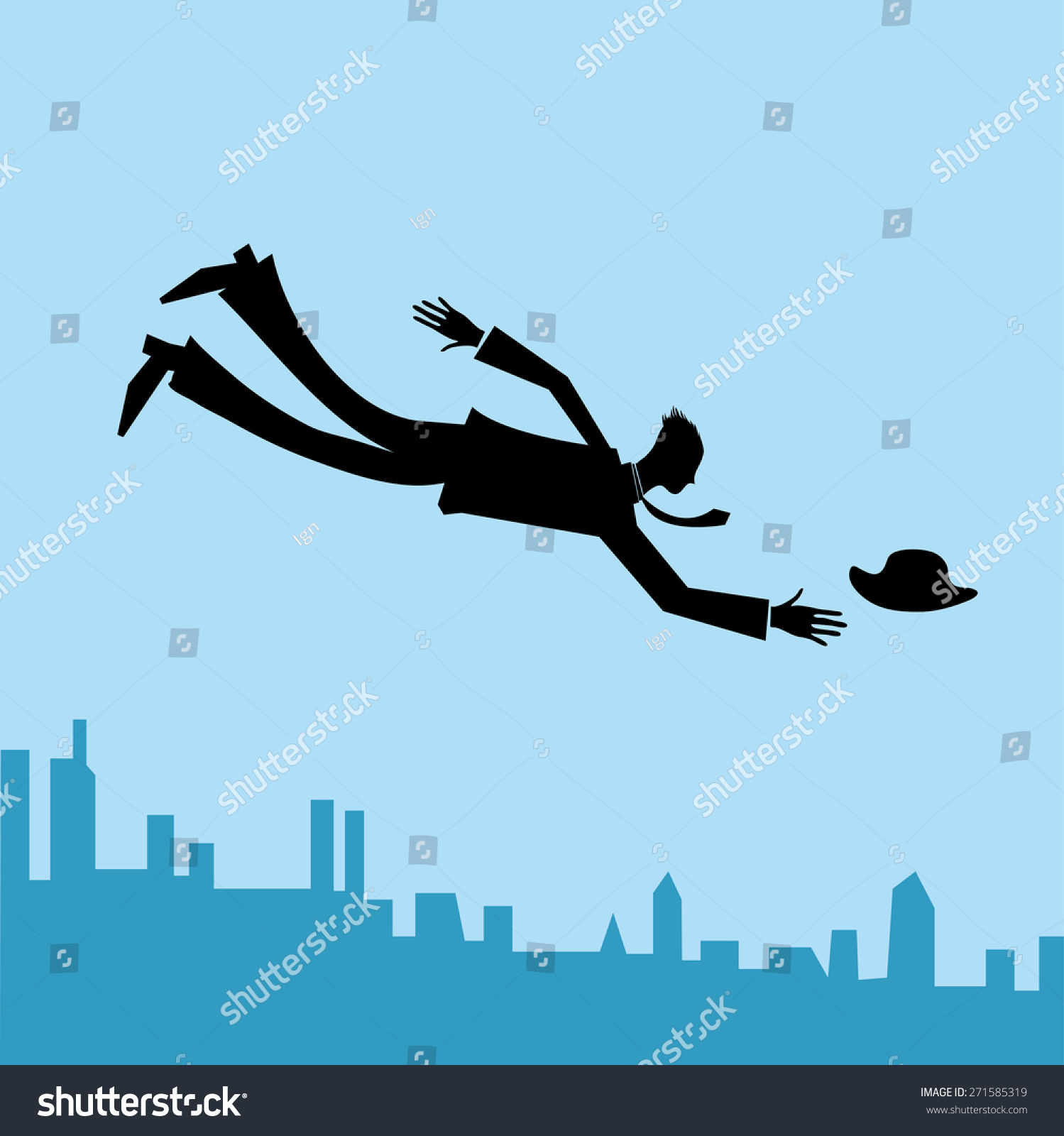 Flying Man Vector Illustration Stock Vector (Royalty Free) 271585319 ...
