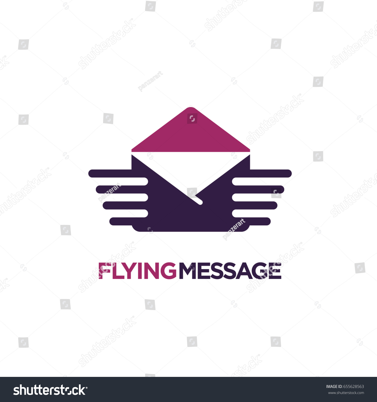 Flying Message Logo Template Design Stock Vector (Royalty Free ...