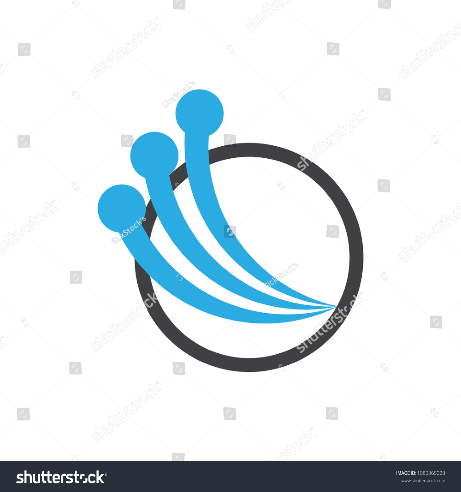 Flying Object Through Circle Logo Vector: vector de stock (libre de ...