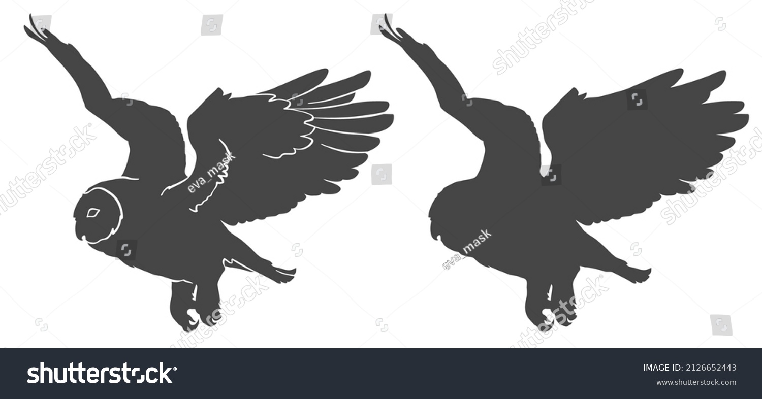Flying Owl Isolated Object Vector Illustration Stock Vector (Royalty ...