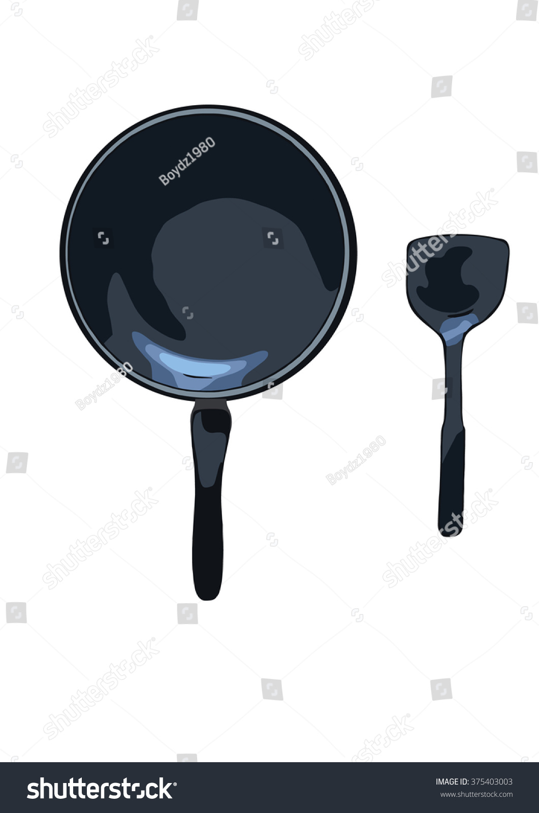 Flying Pan Flipper Vector Illustration Isolated Stock Vector (Royalty ...
