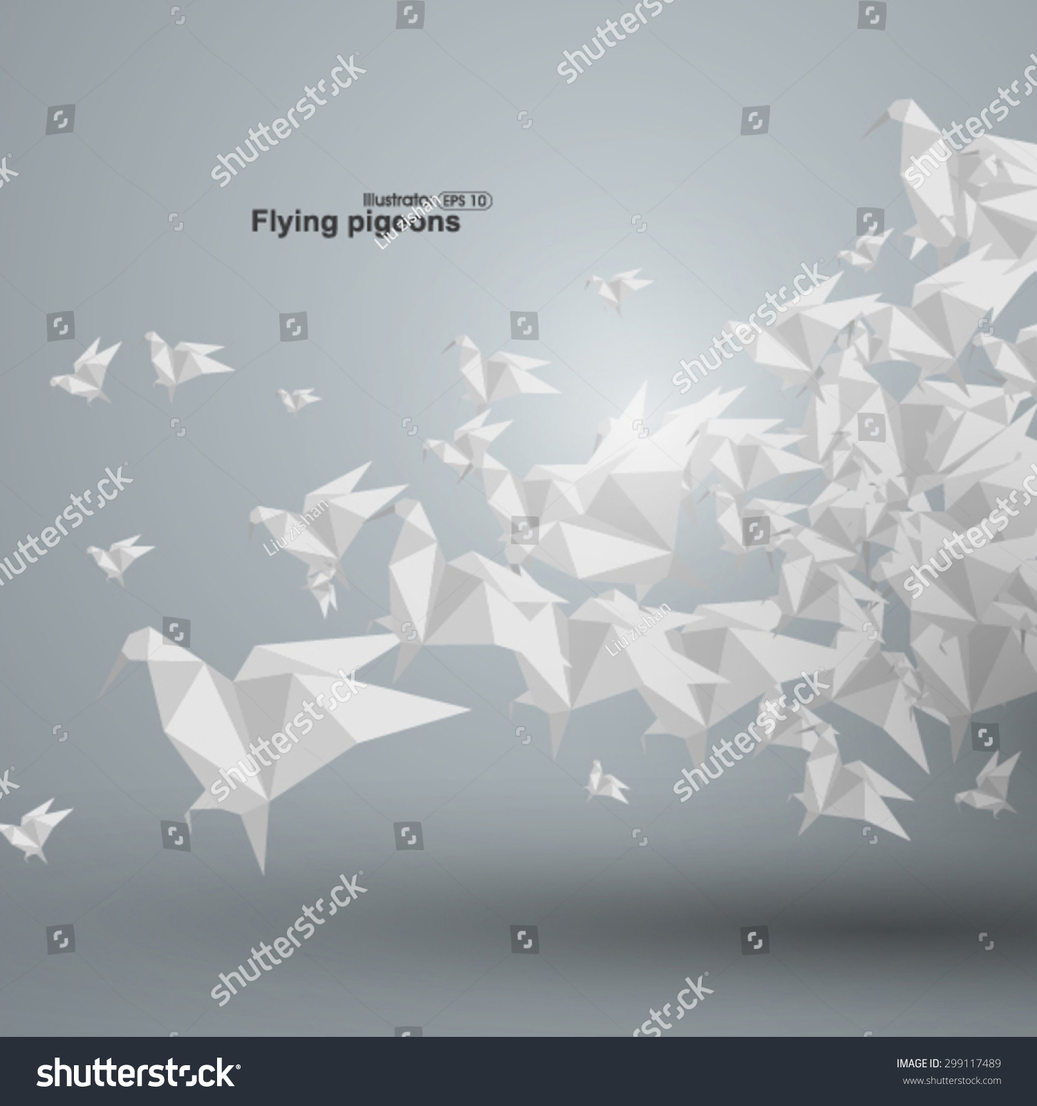 Flying Paper Dove Vector Illustration Stock Vector (Royalty Free ...