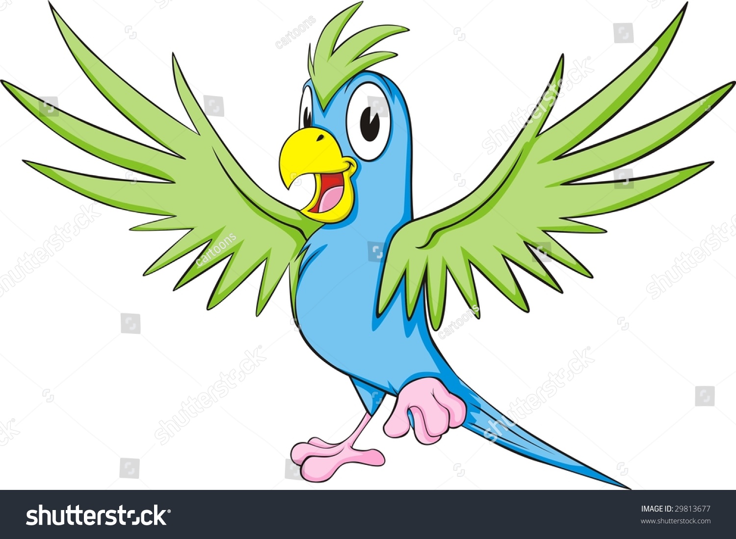 Flying Parrot Stock Vector (Royalty Free) 29813677