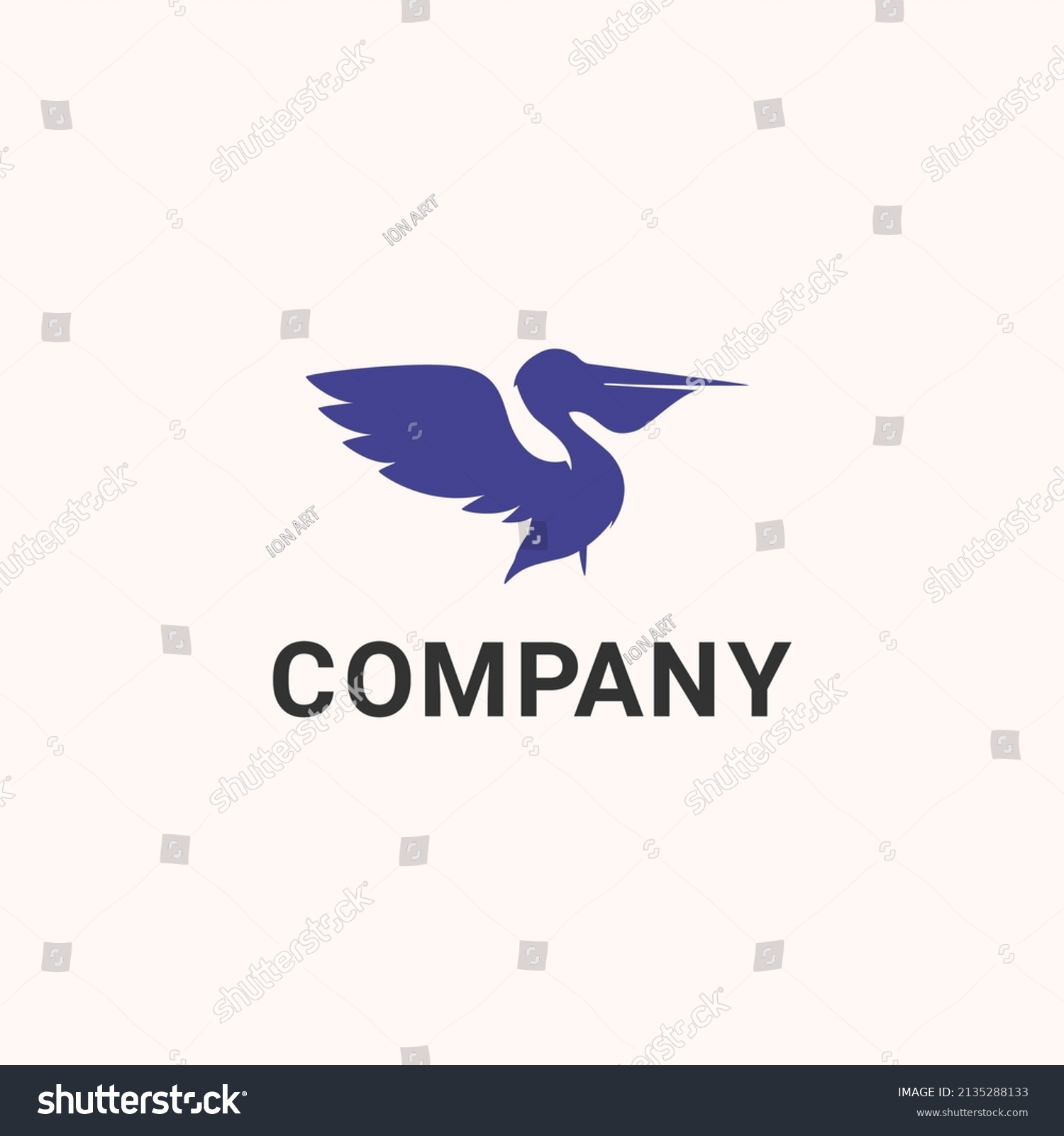 Flying Pelican Flat Vector Logo Stock Vector (Royalty Free) 2135288133 ...