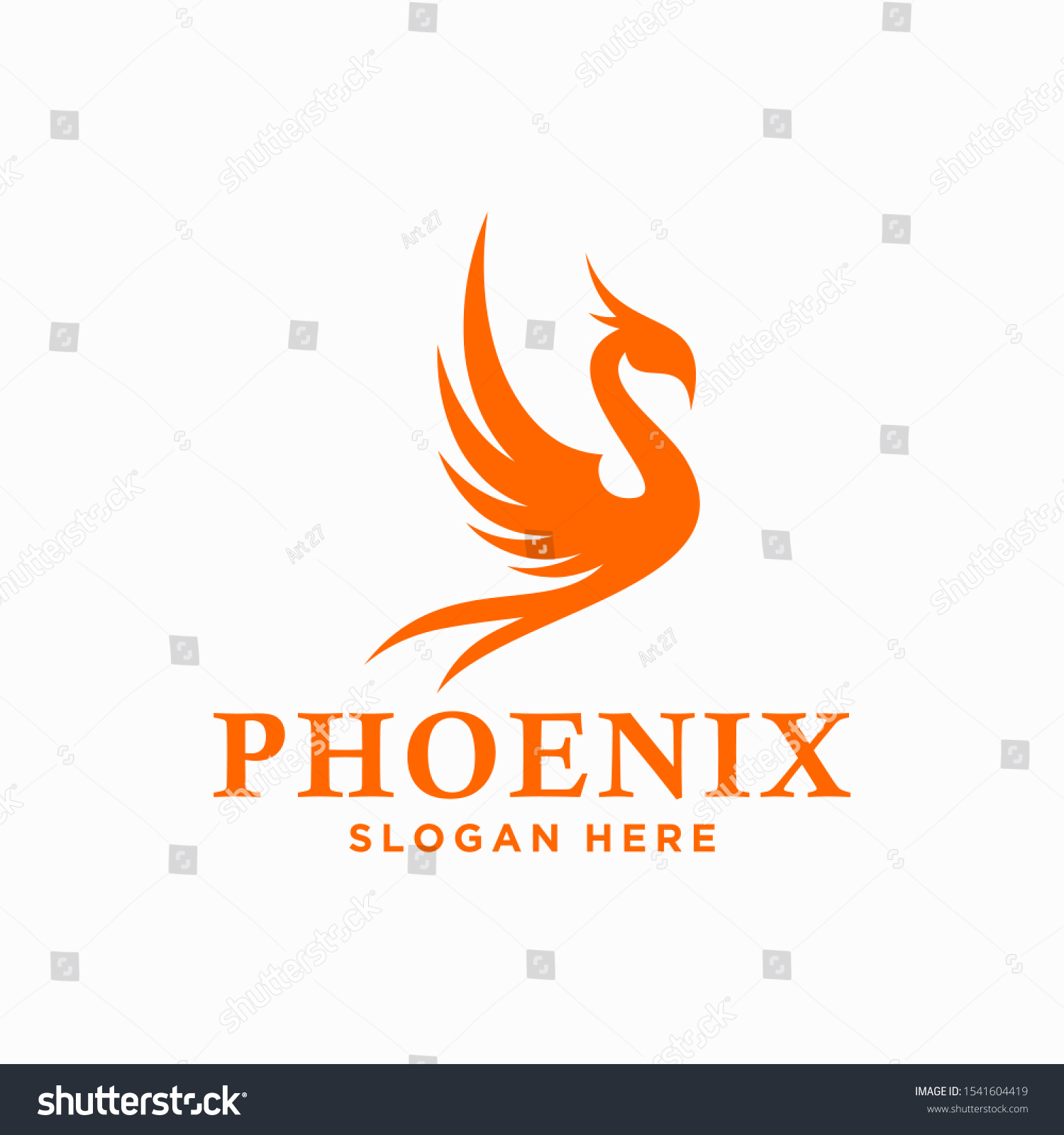 Flying Phoenix Bird Logo Vector Stock Vector (Royalty Free) 1541604419 ...