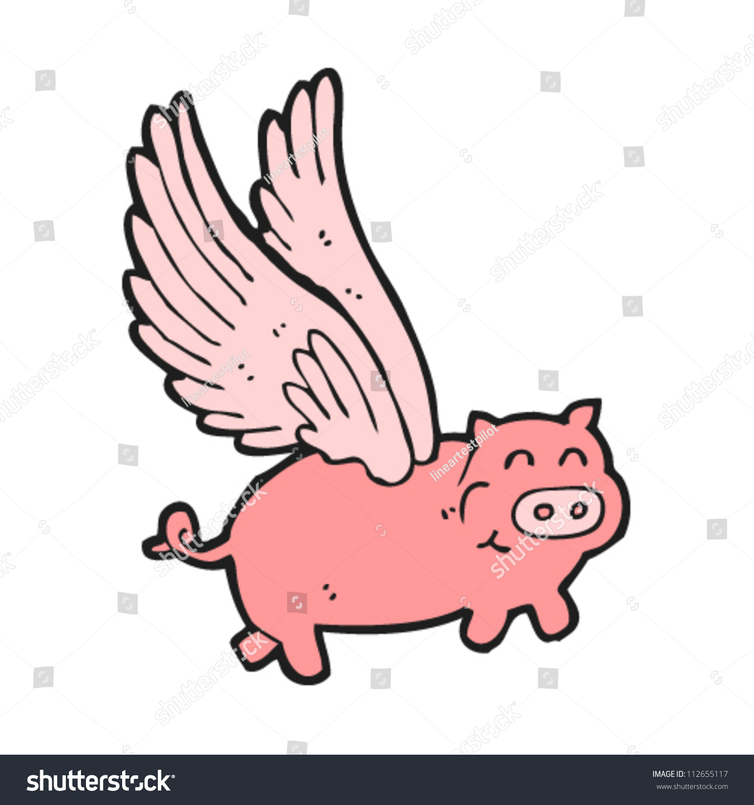 Flying Pig Cartoon Stock Vector (Royalty Free) 112655117