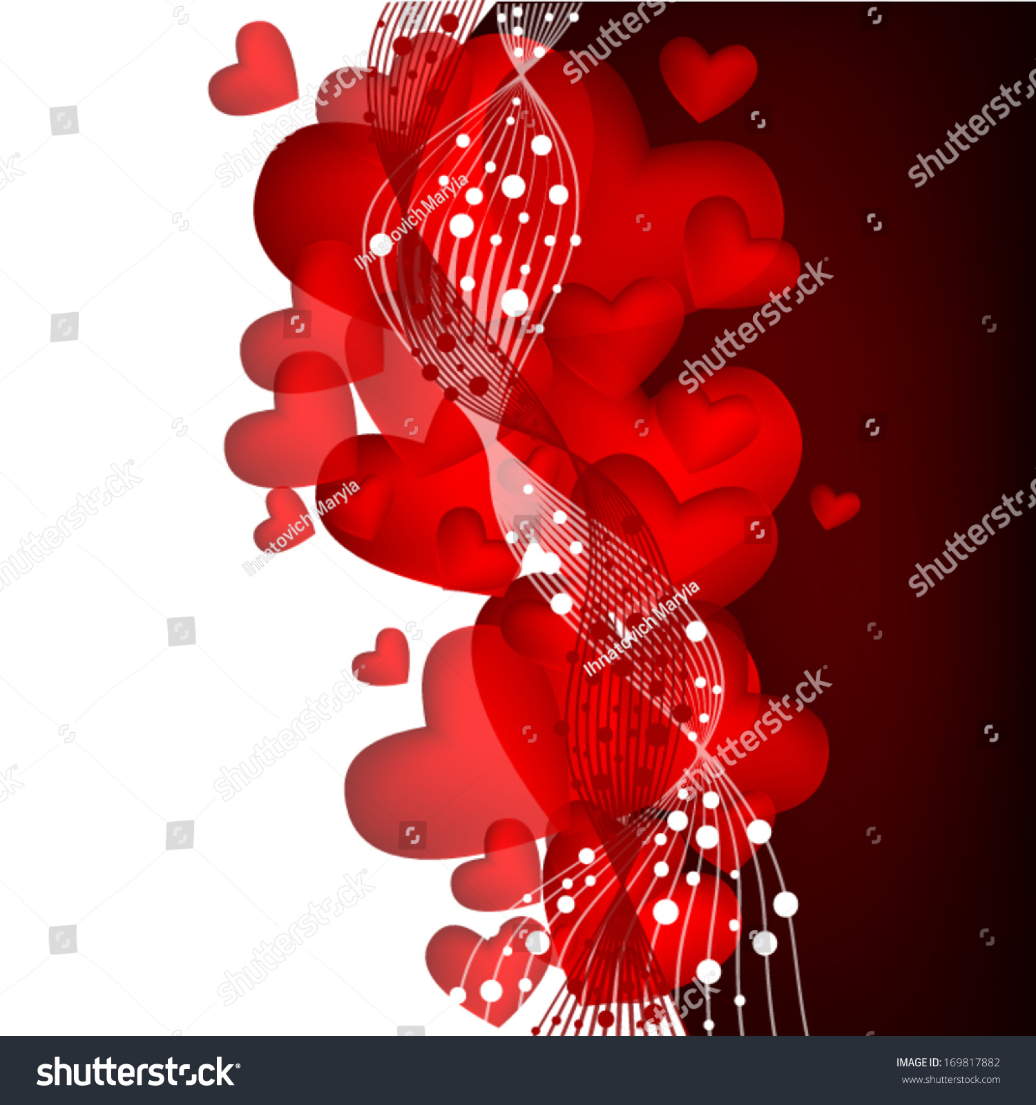 Flying Red Hearts Vector Stock Vector (Royalty Free) 169817882