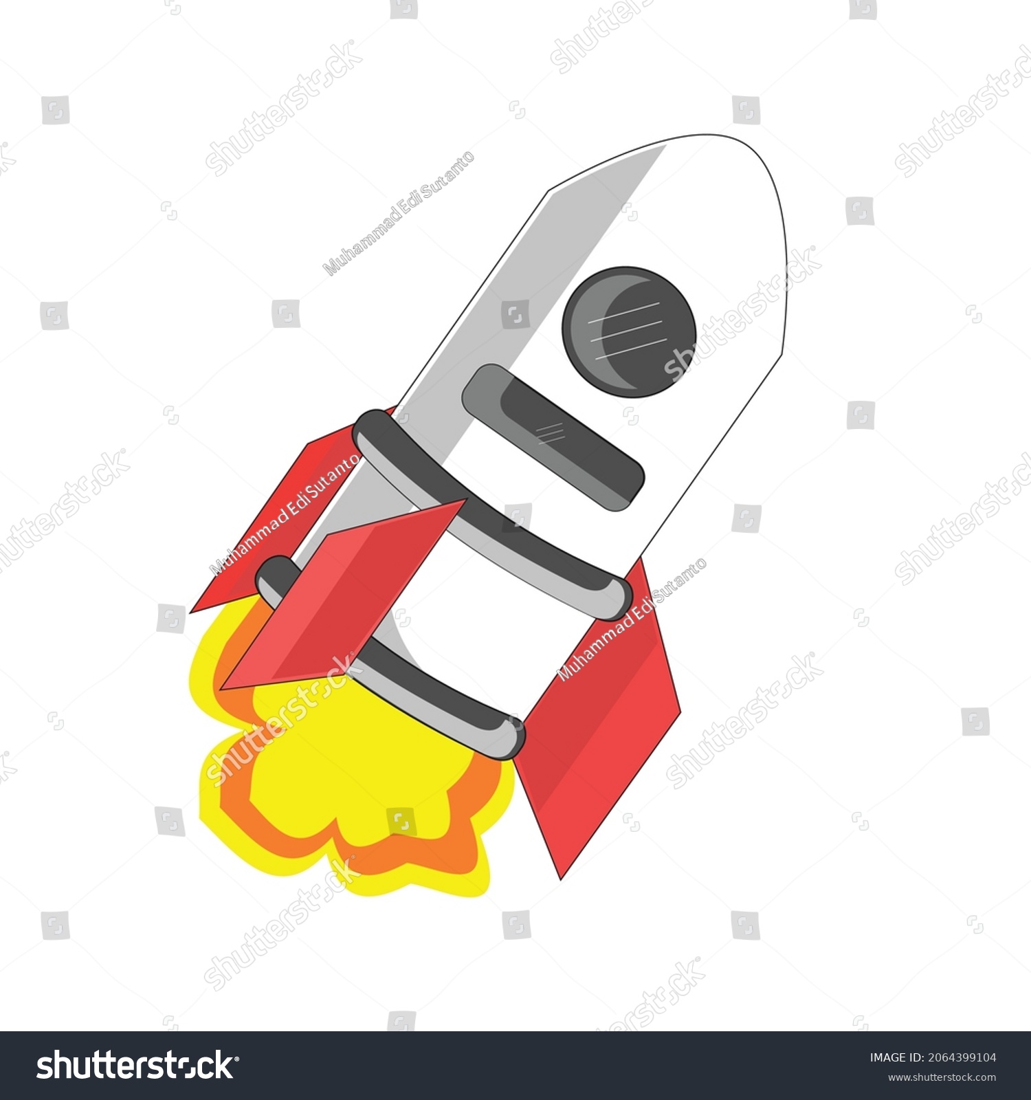 Flying Rocket Vector Cartoon Illustration Stock Vector (Royalty Free ...