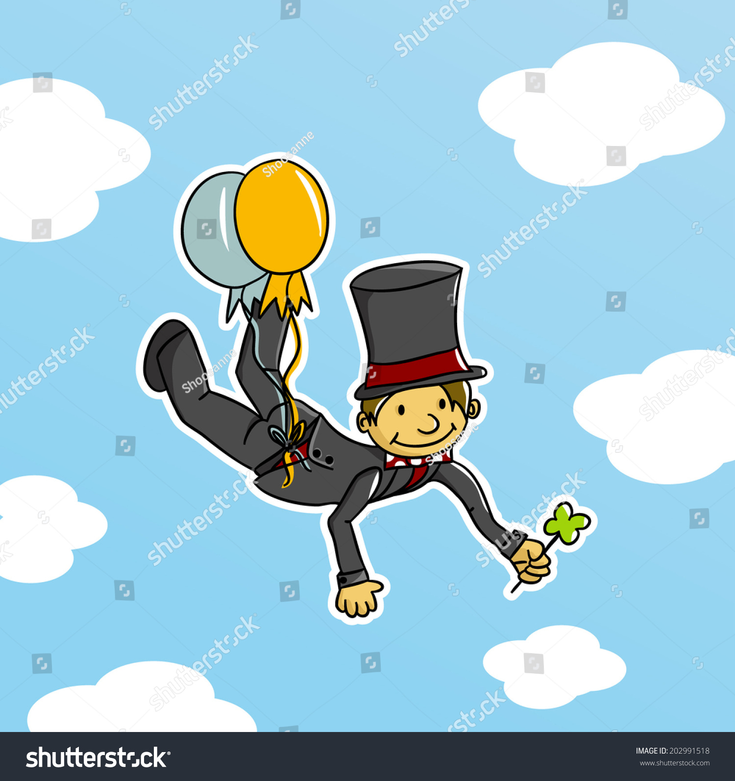 Flying Small Cute Chimney Sweep Vector Stock Vector (Royalty Free ...