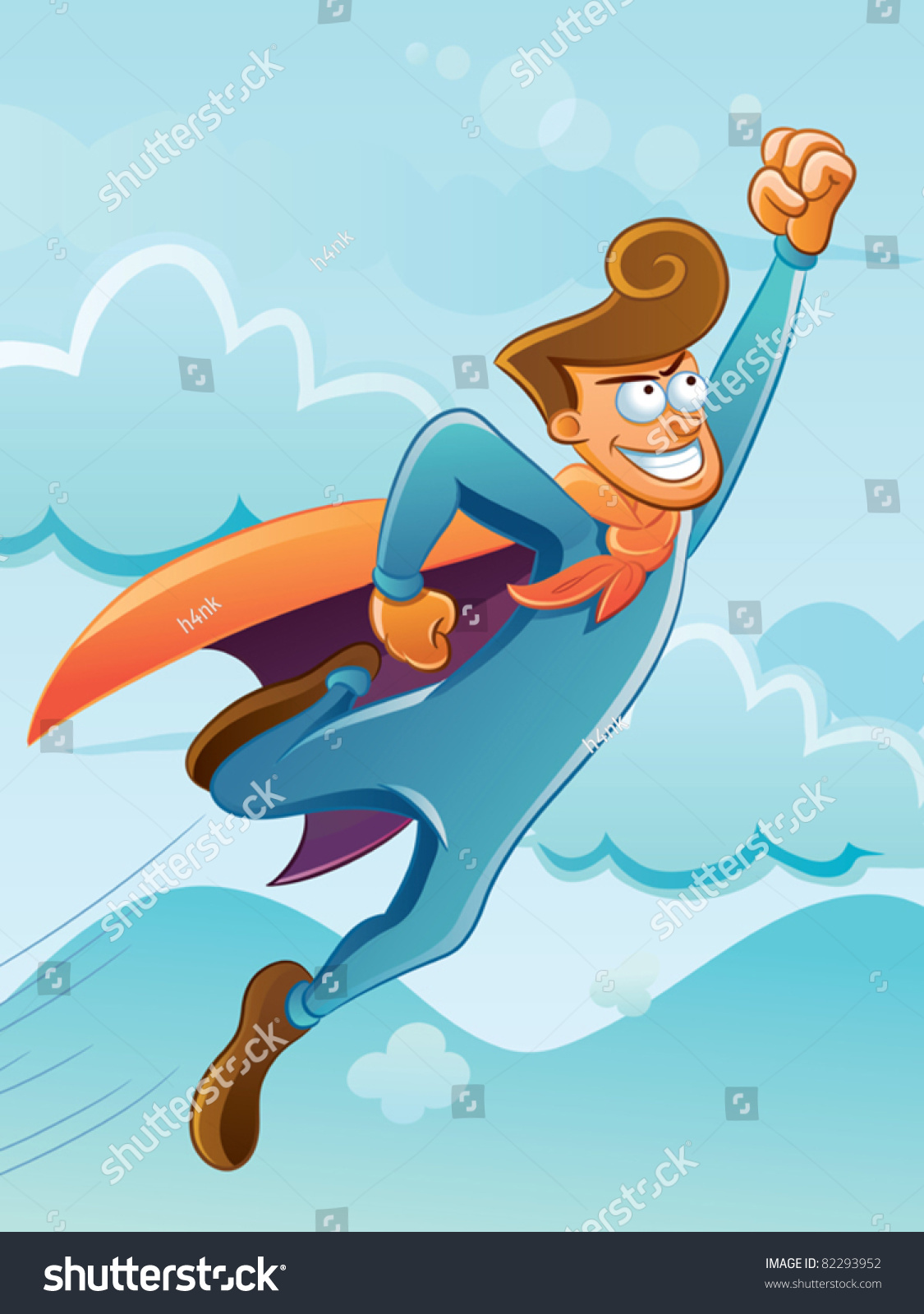 Flying Super Hero Stock Vector (Royalty Free) 82293952