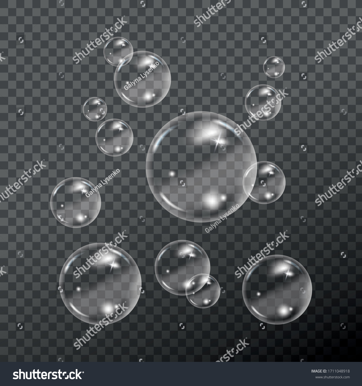 Flying Transparent Soap Bubbles On Checkered Stock Vector (Royalty Free ...