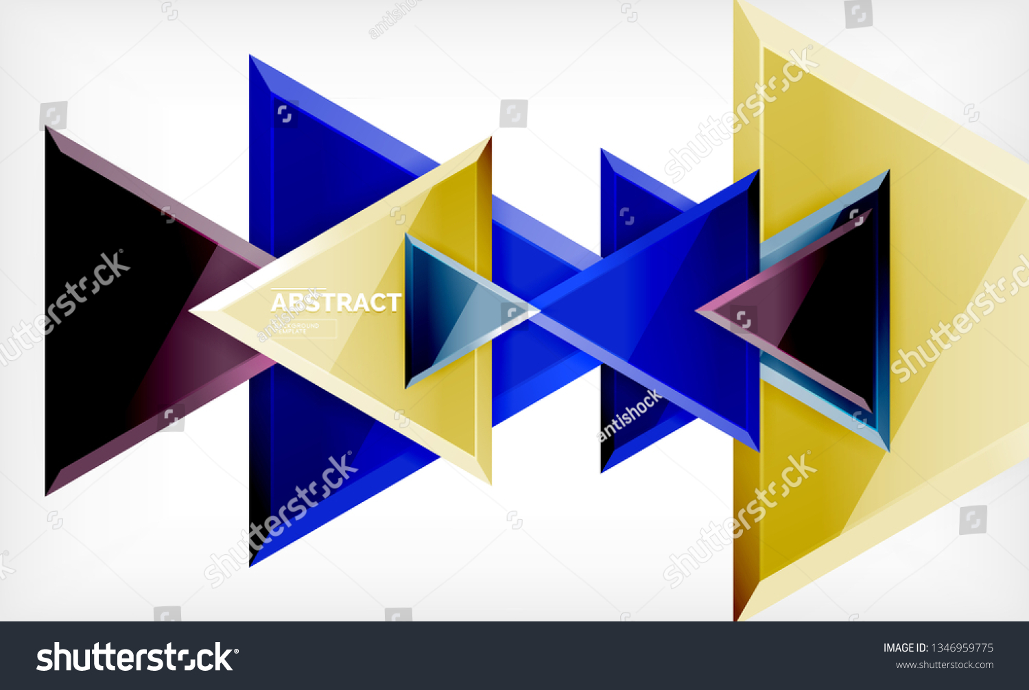 Flying Triangles Compostion Geometric Background Vector Stock Vector ...