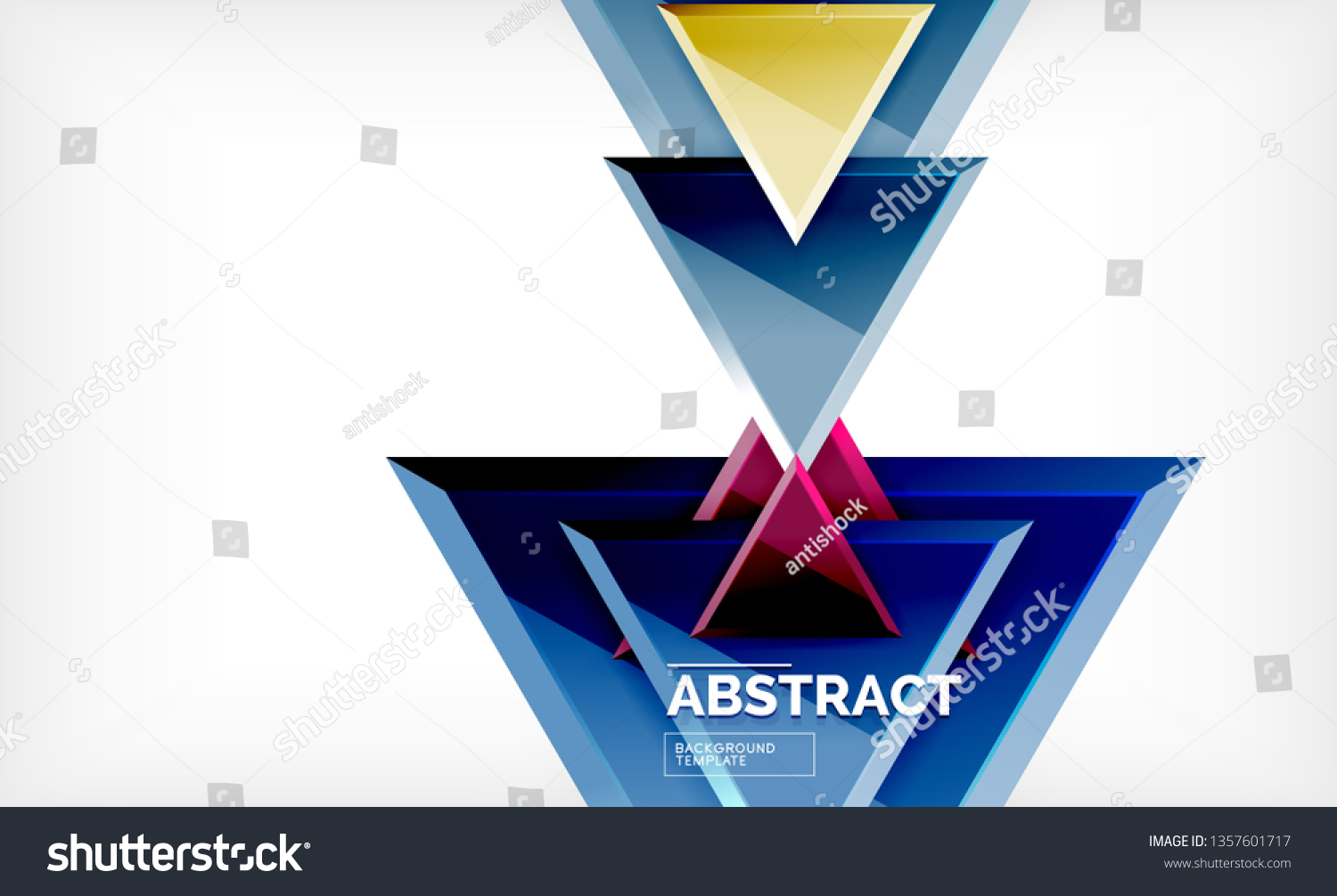 Flying Triangles Compostion Geometric Background Vector Stock Vector ...