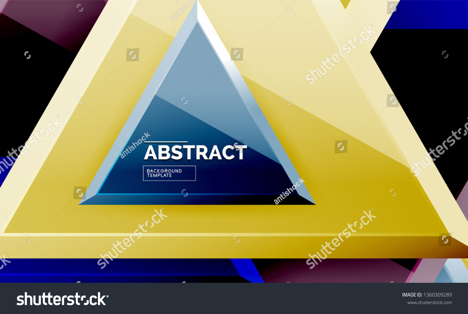 Flying Triangles Compostion Geometric Background Vector Stock Vector ...