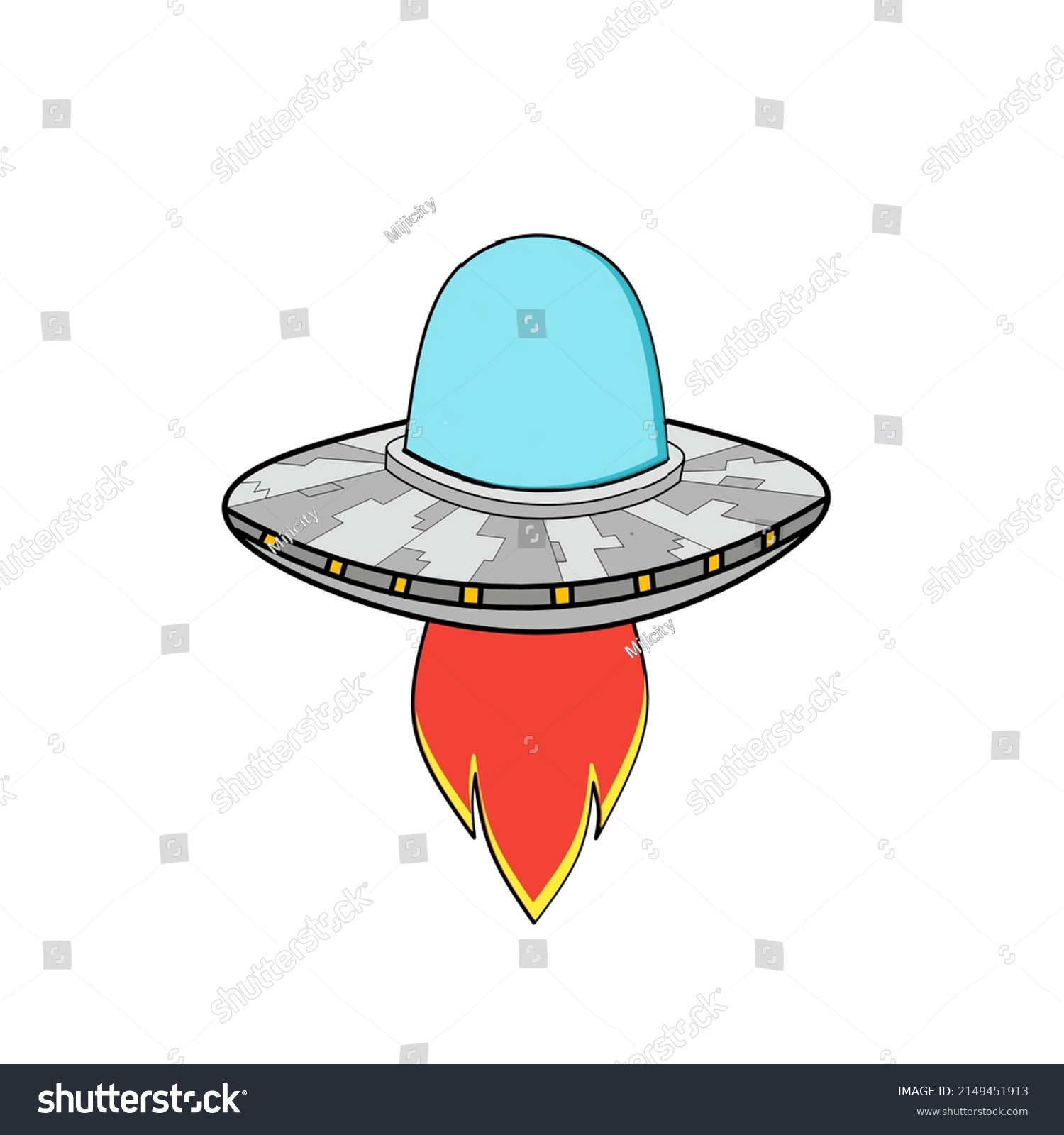 Flying Ufo Vector On White Background Stock Vector (Royalty Free ...